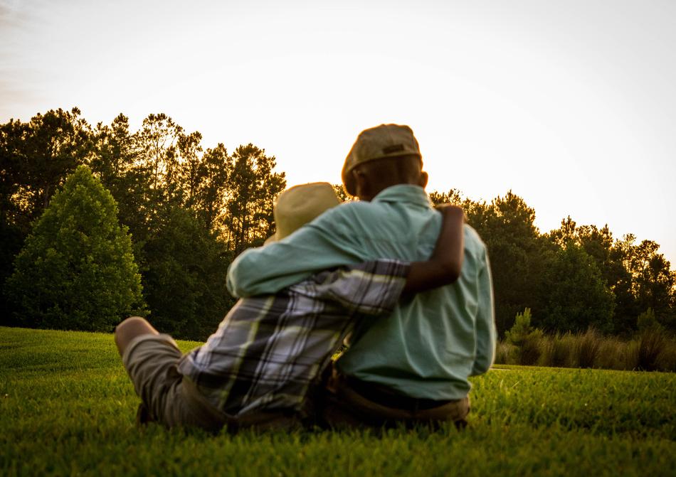Brothers Silhouette Sunset free image download