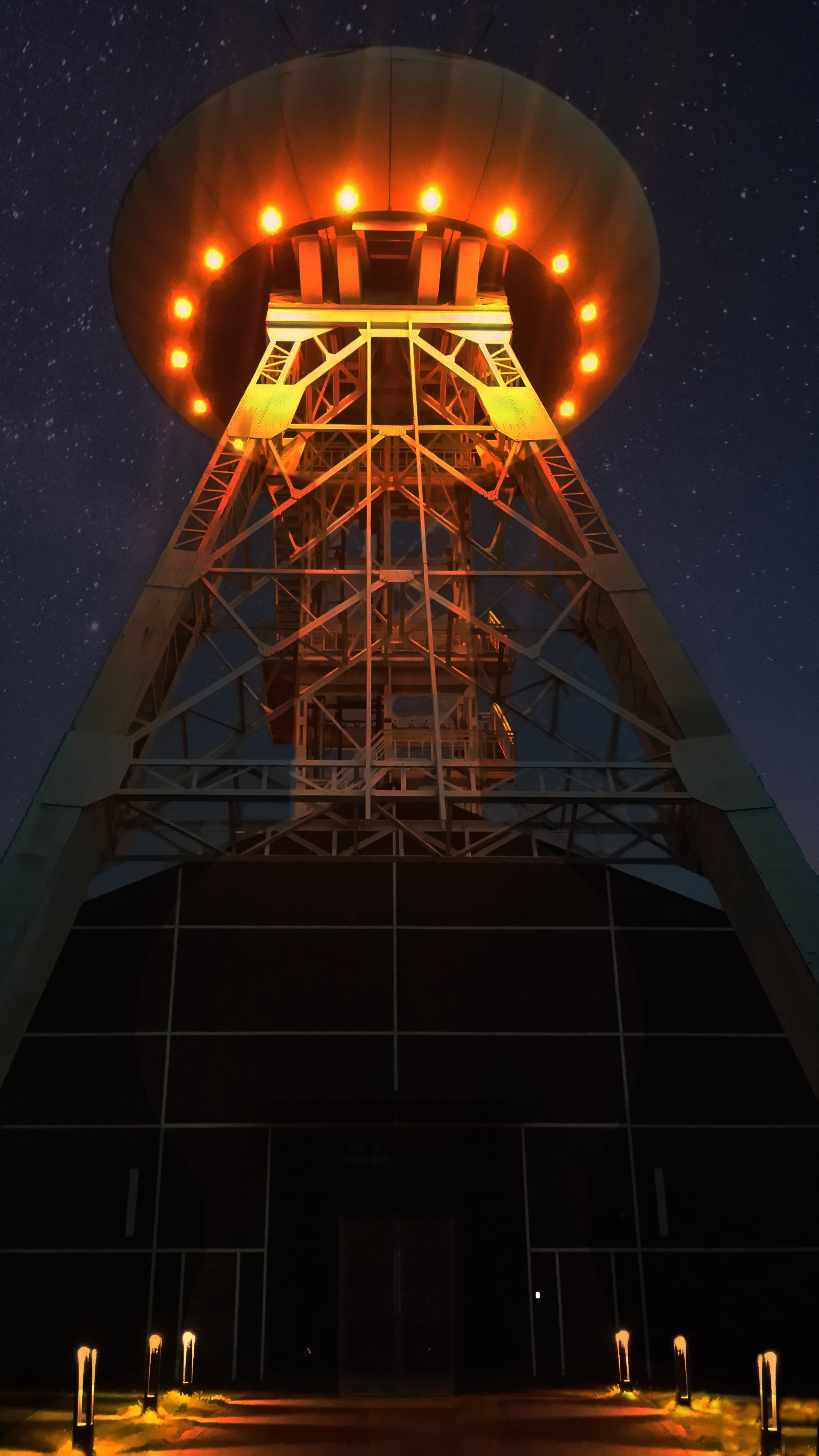A tower with light in the night free image download