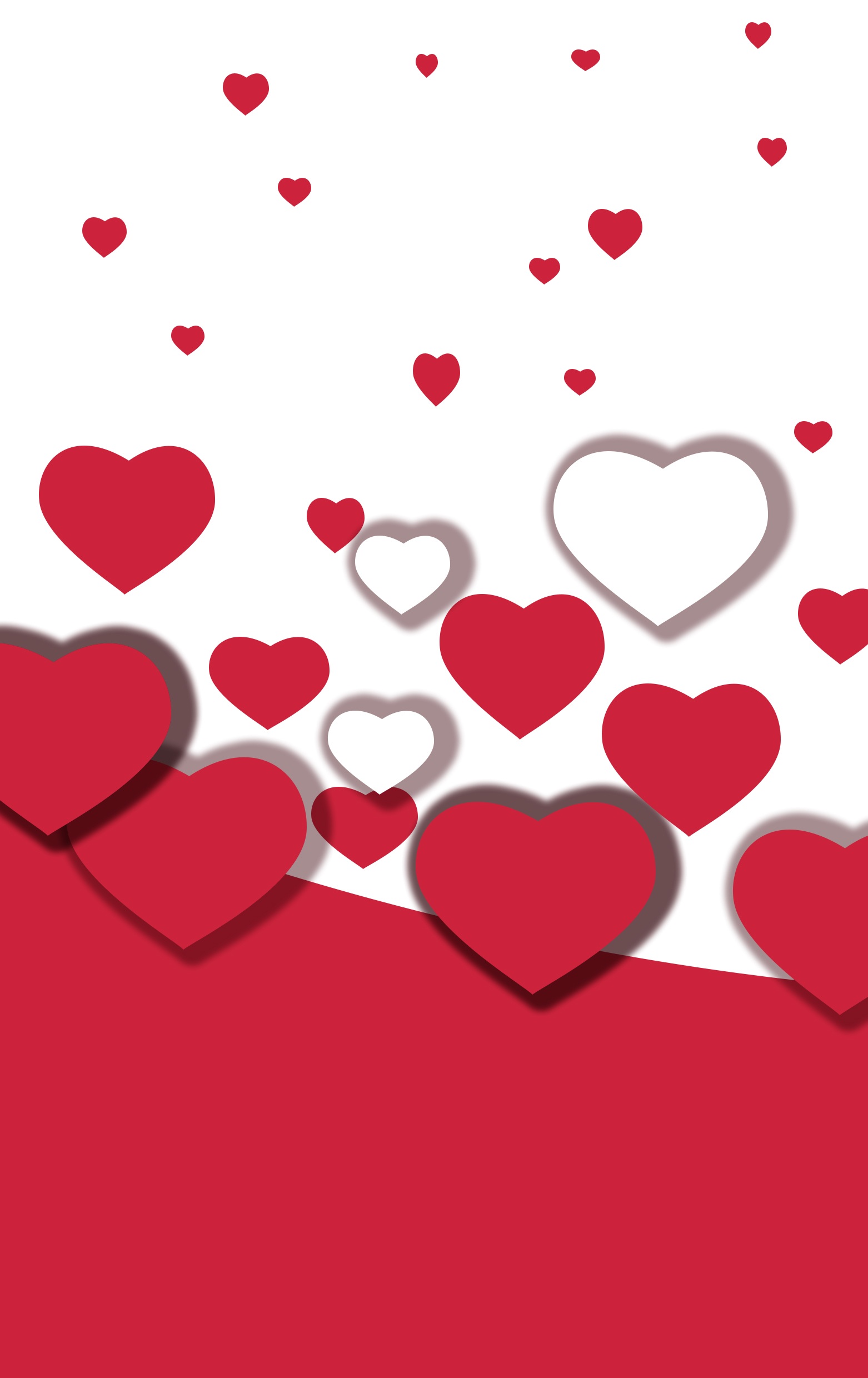 The background of the heart is red free image download