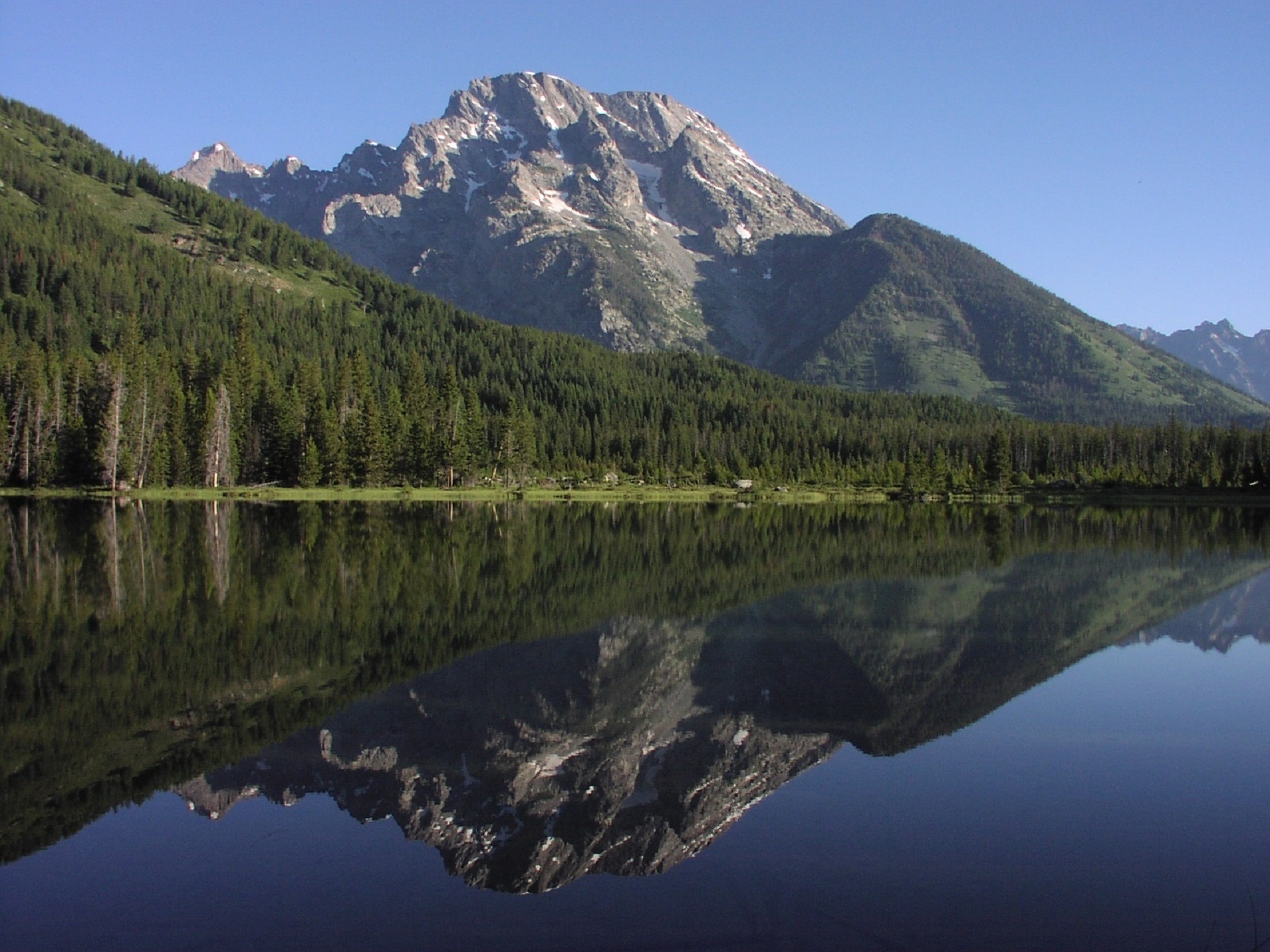 String Lake Reflection Mount Moran free image download
