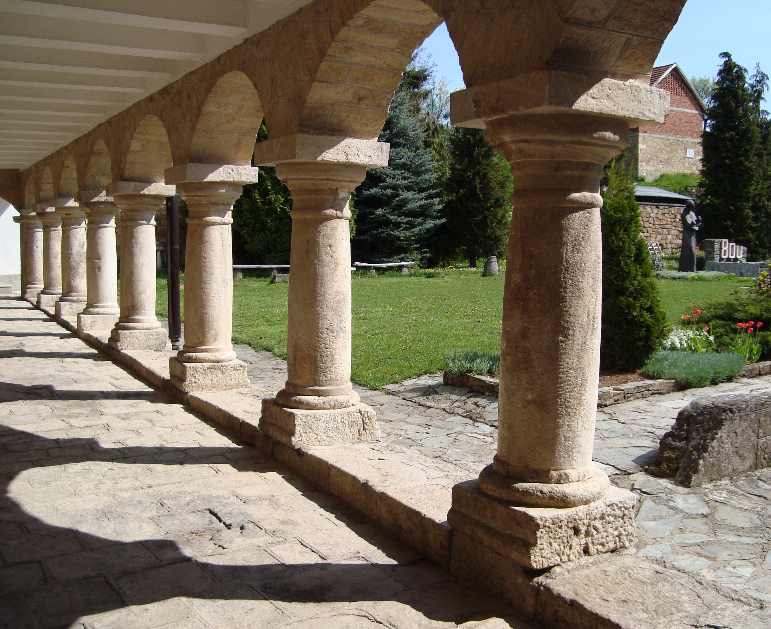 Monastery Colonnade Courtyard Guča free image download