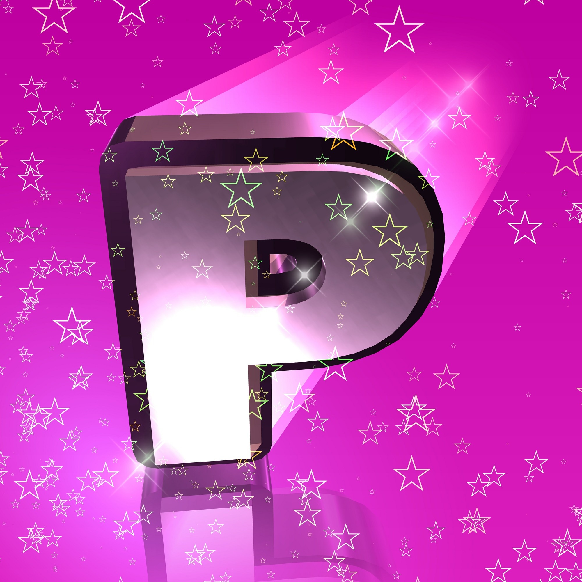 The alphabet letter p is colored free image download