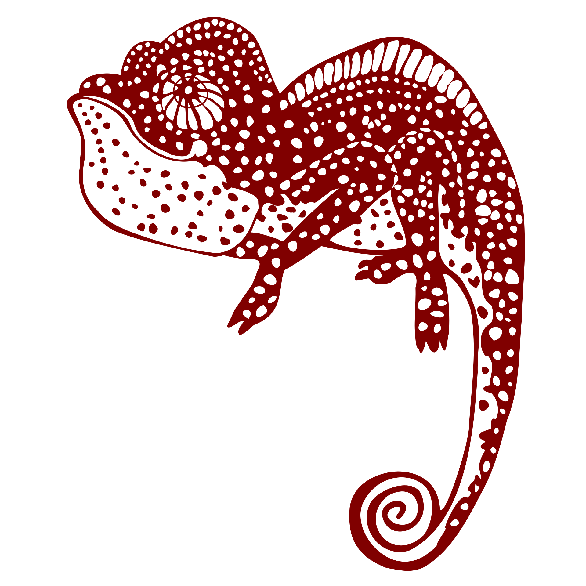Red chameleon art free image download