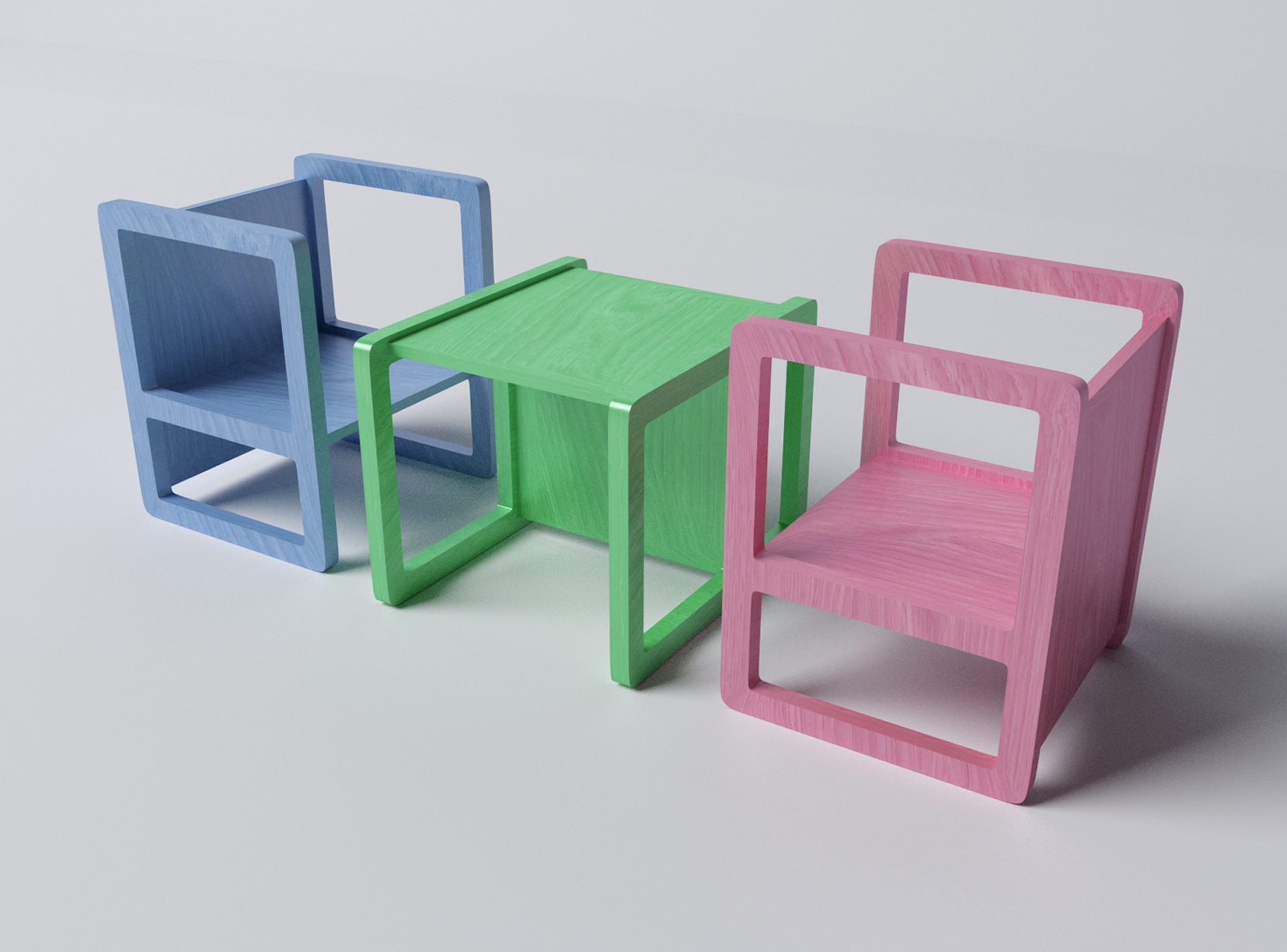 Colored chair on a white background free image download