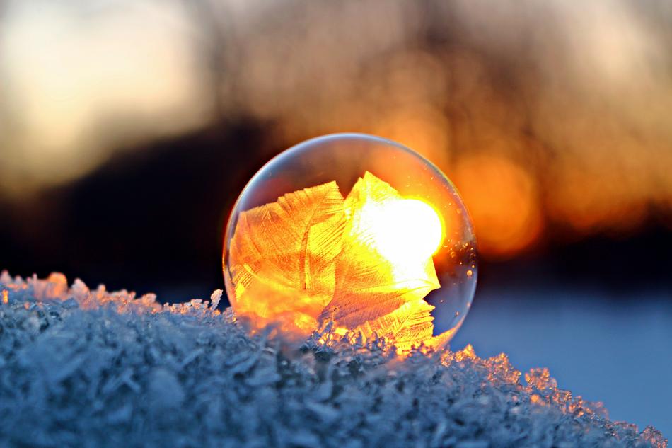 Blazing fire in a bubble free image download