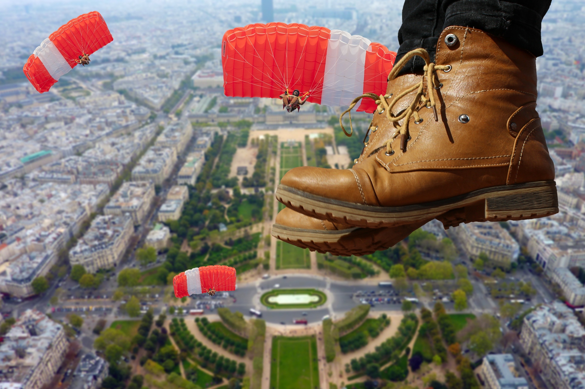 Skydiving Paris Landscape free image download