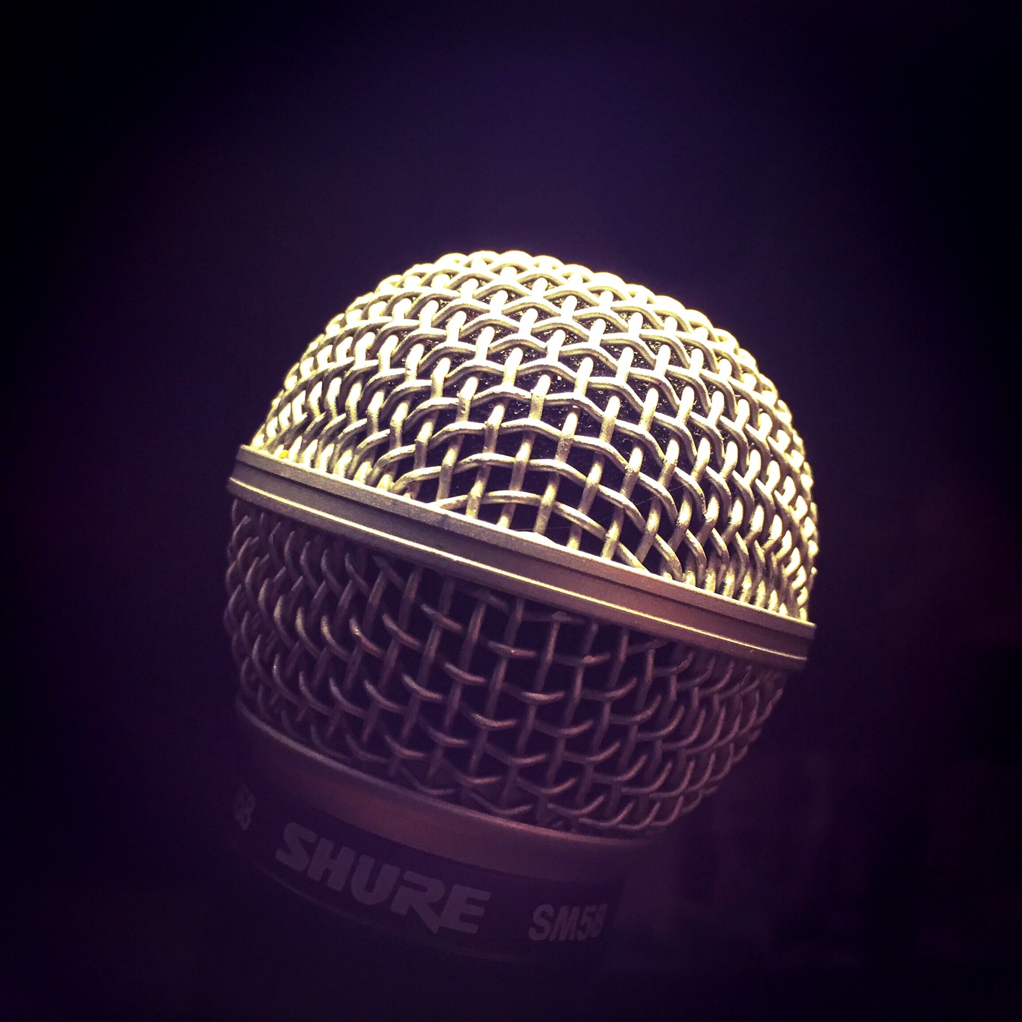Silver Microphone at dark free image download