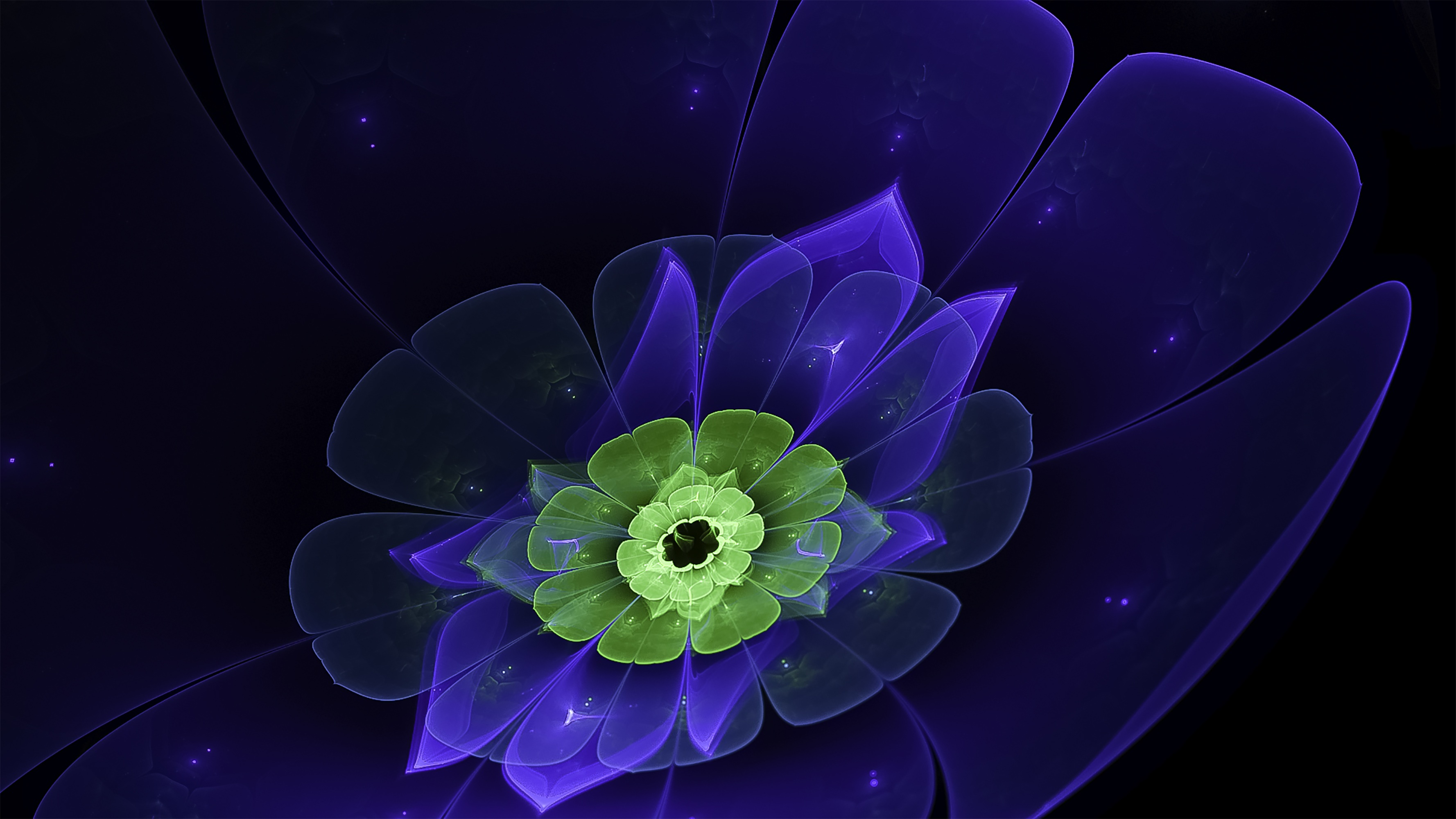 Fractal blue flower floral free image download