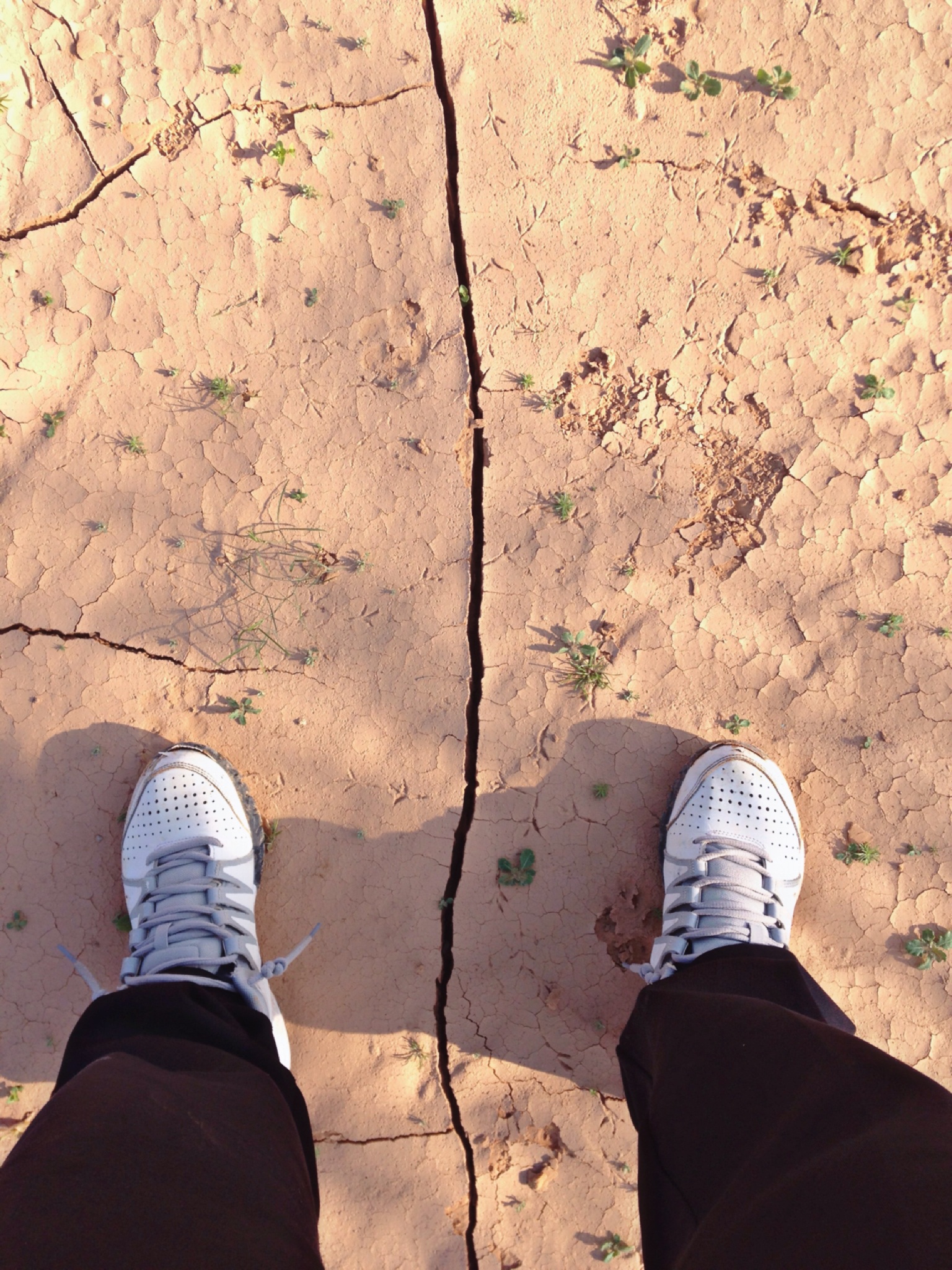 Legs standing on cracked ground free image download