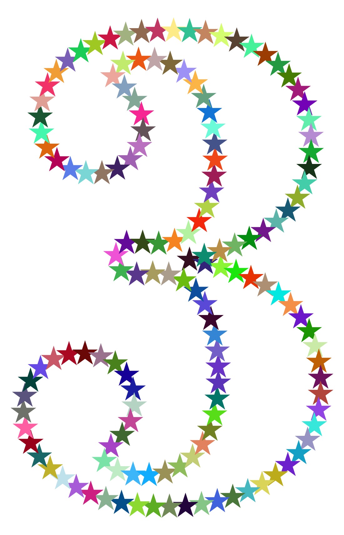 Numeral 3 colored star free image download