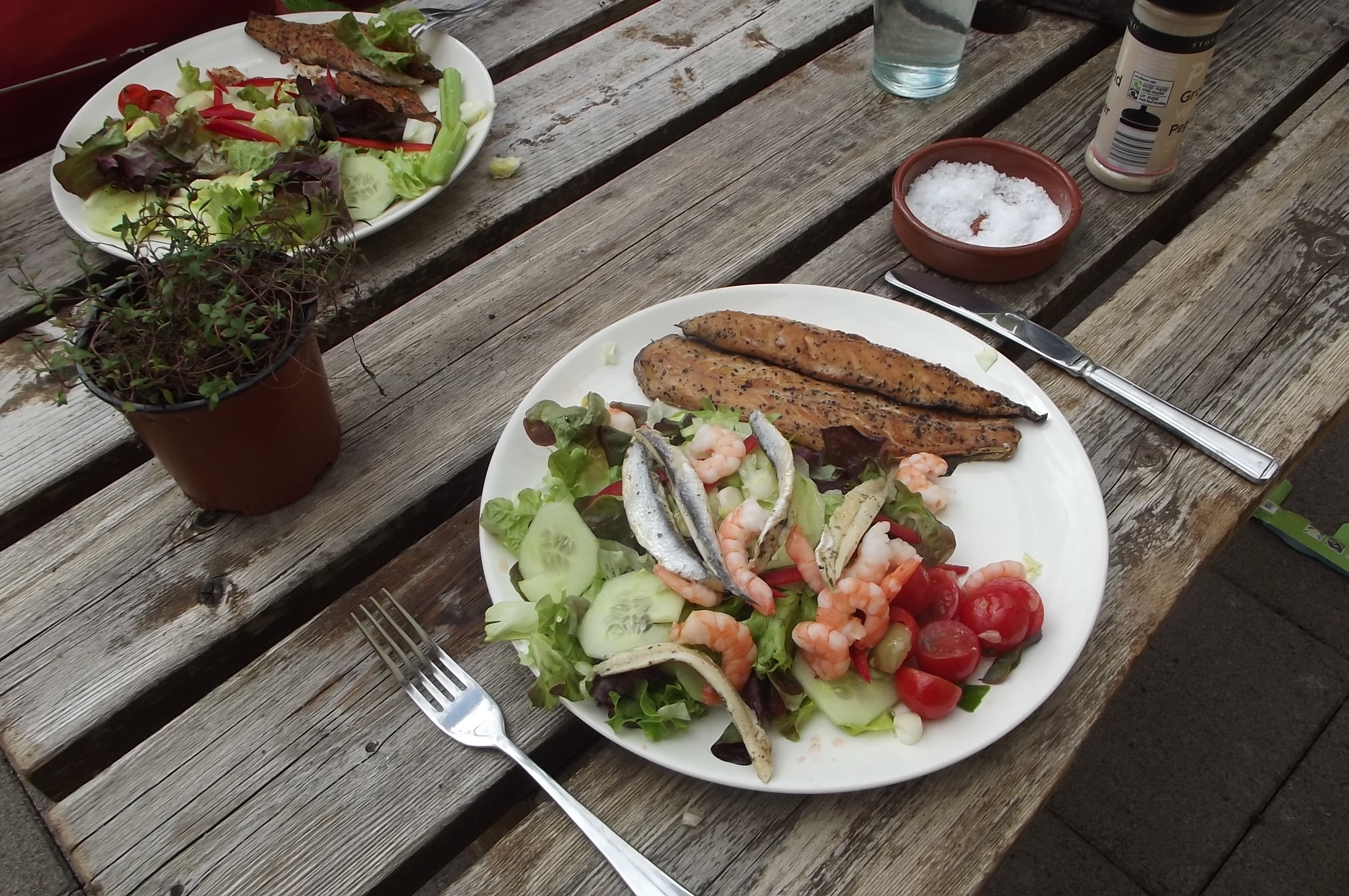 Bread salad on the table in a bowl. free image download
