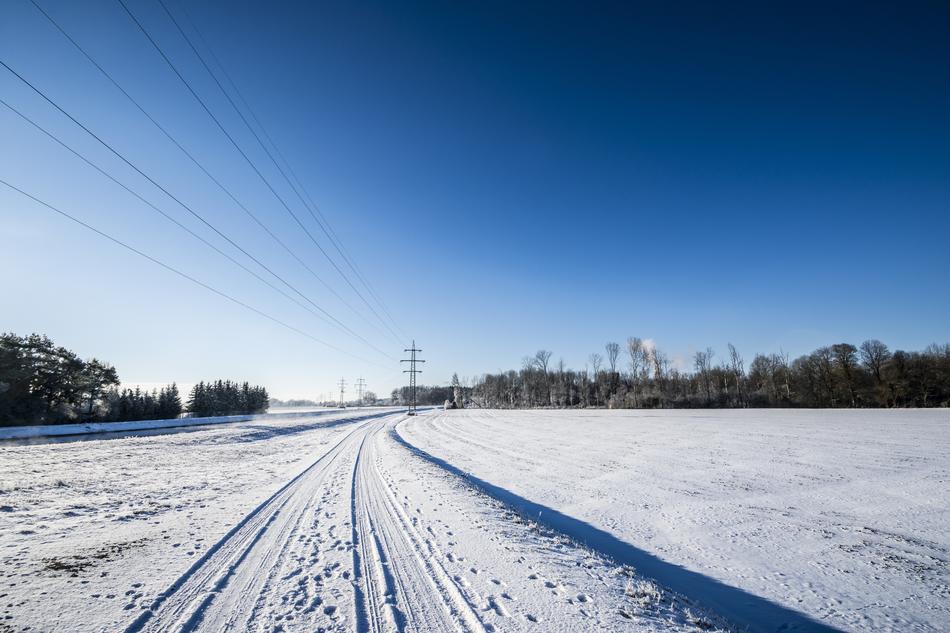 Winter Landscape Snow Power line free image download