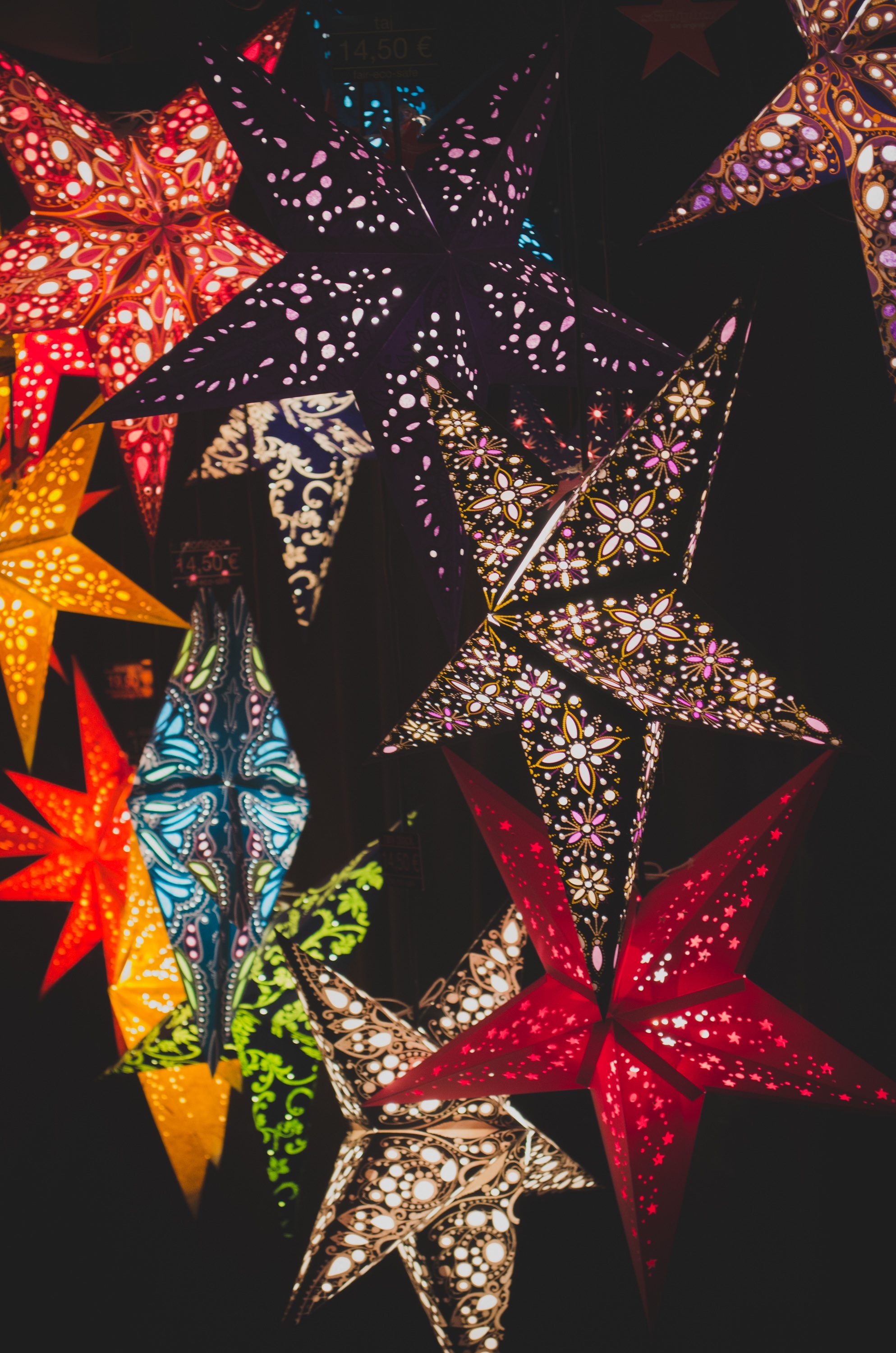 Colored stars in the night free image download