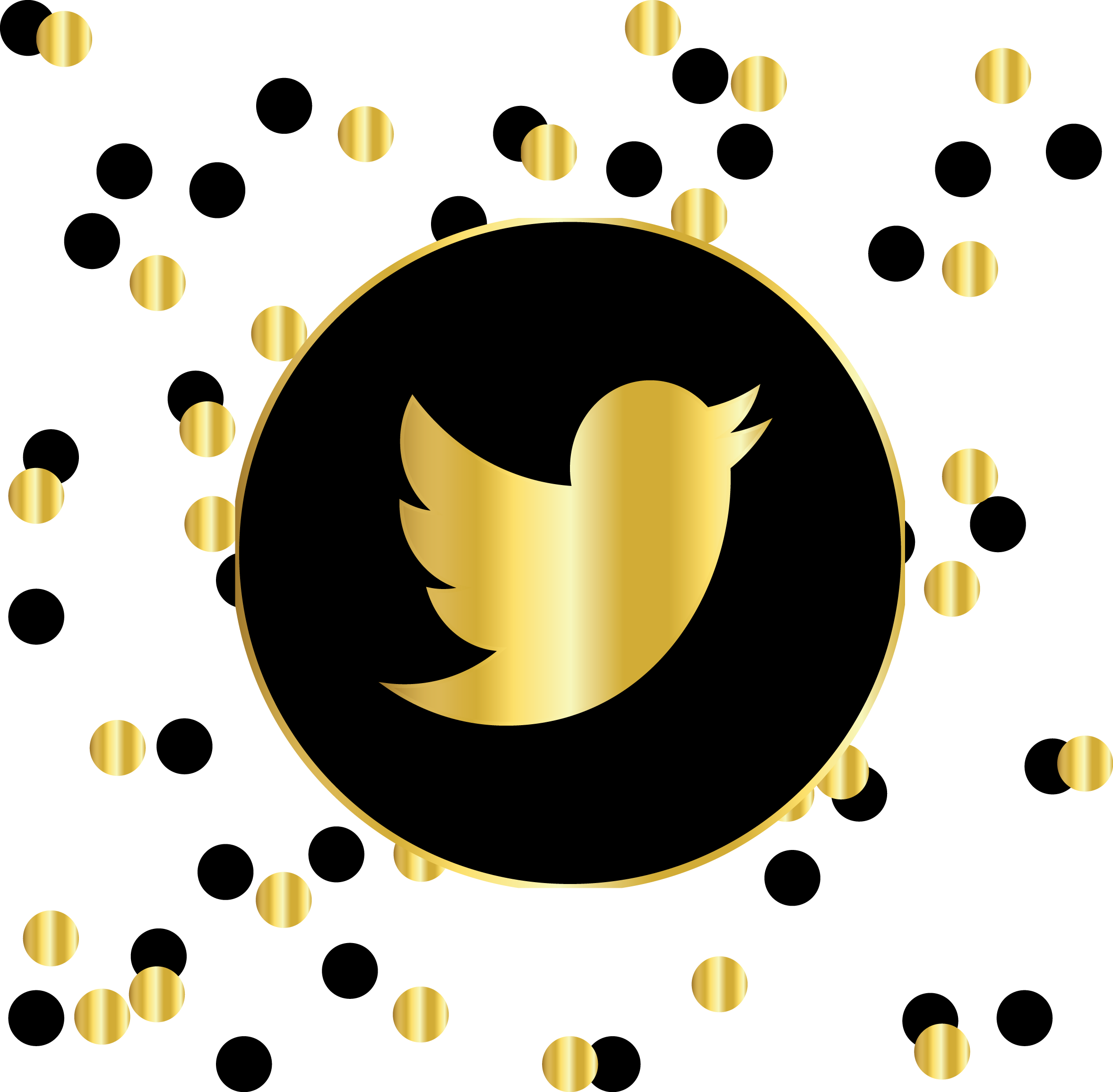 Golden twitter social media icon free image download