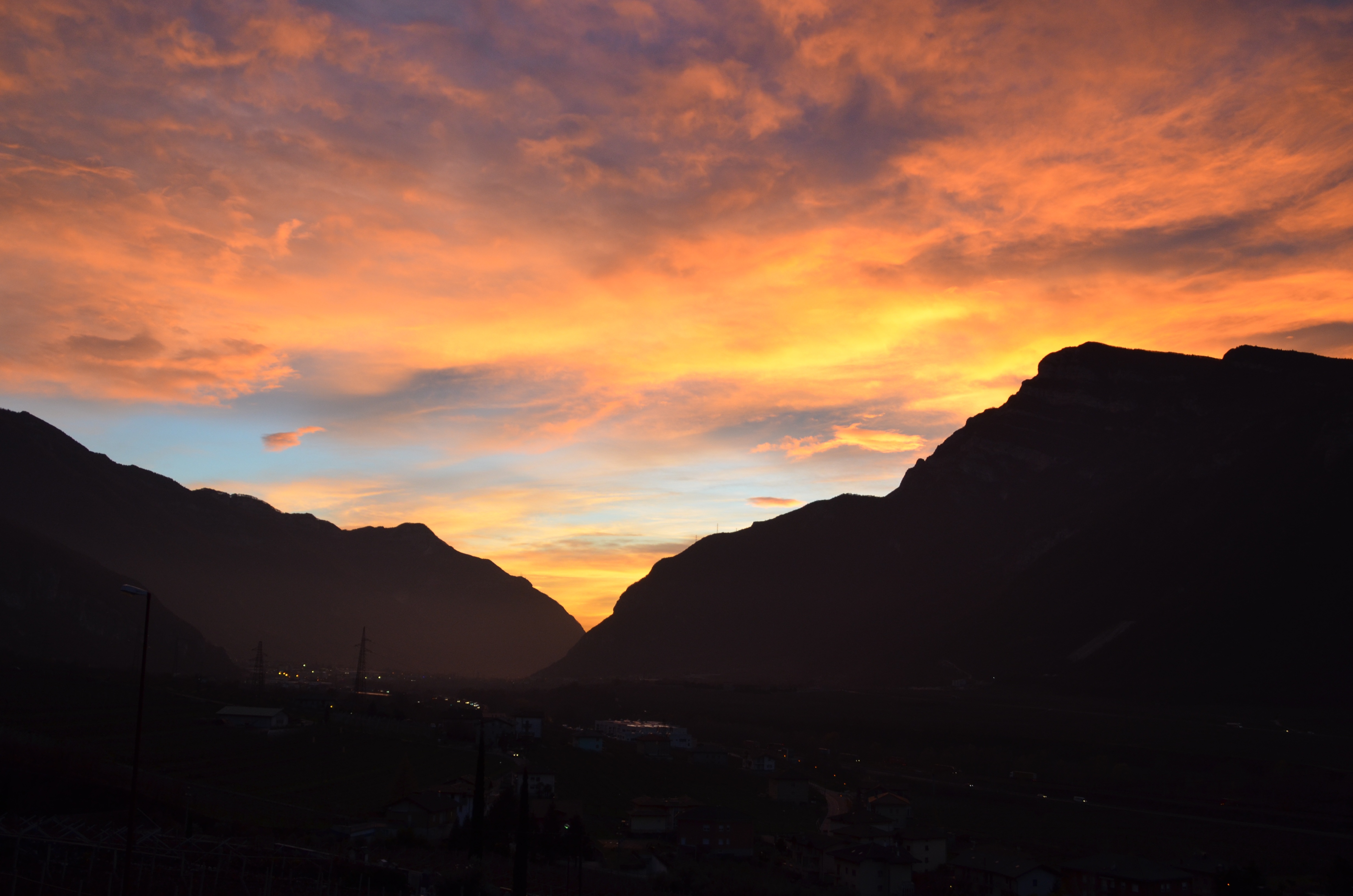 Sunset Mountains The Red Sky free image download