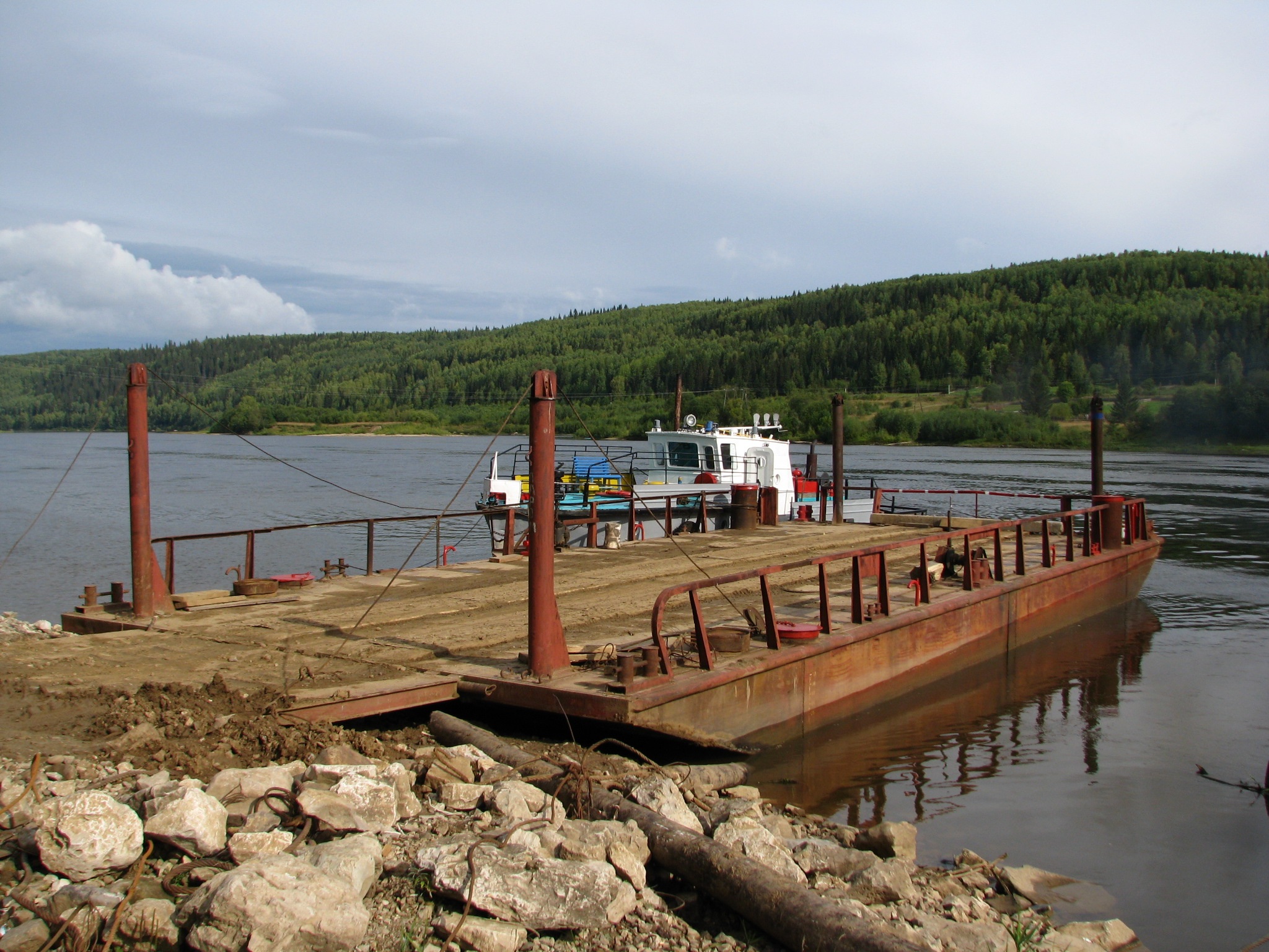 The Vishera River Ferry Crossing free image download