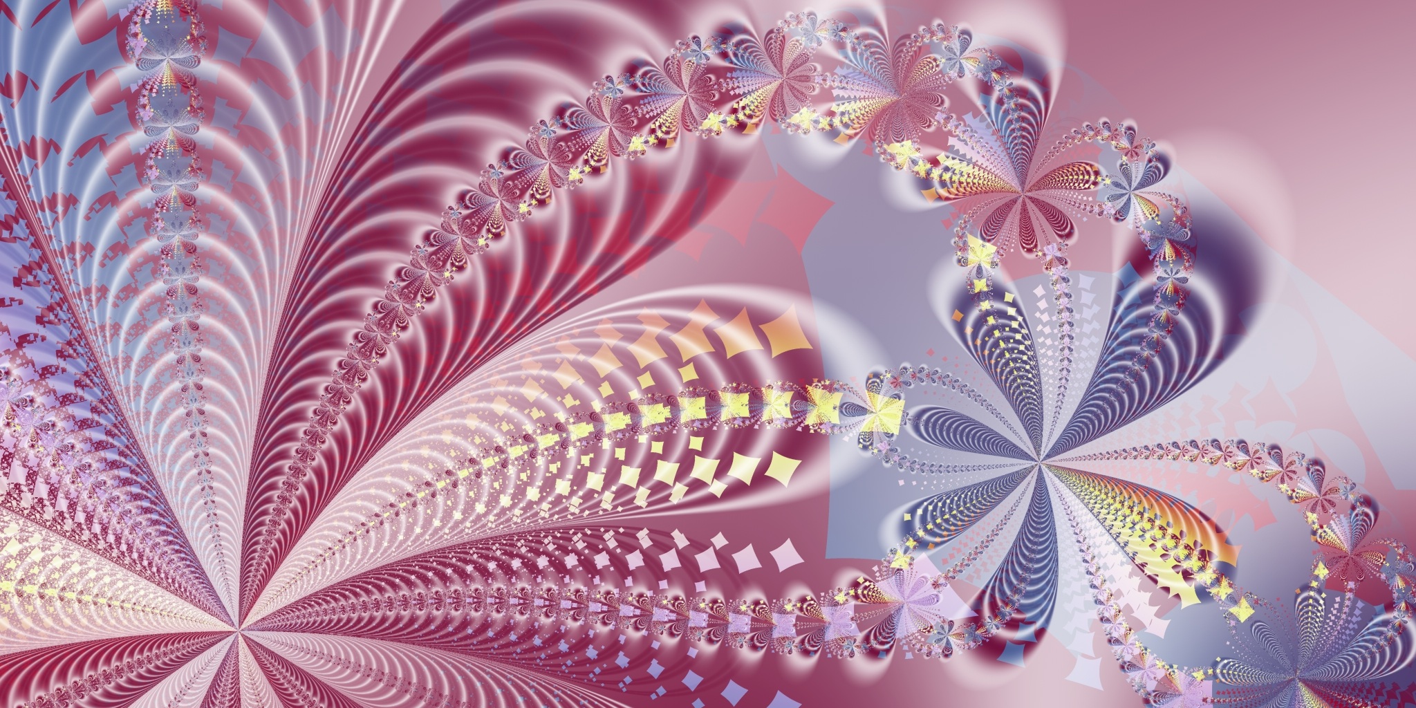 Colorful, fractal pattern with shapes and flowers, clipart free image ...