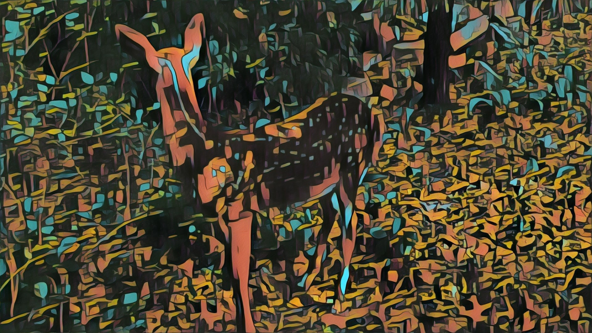 Deer woods filter nature free image download