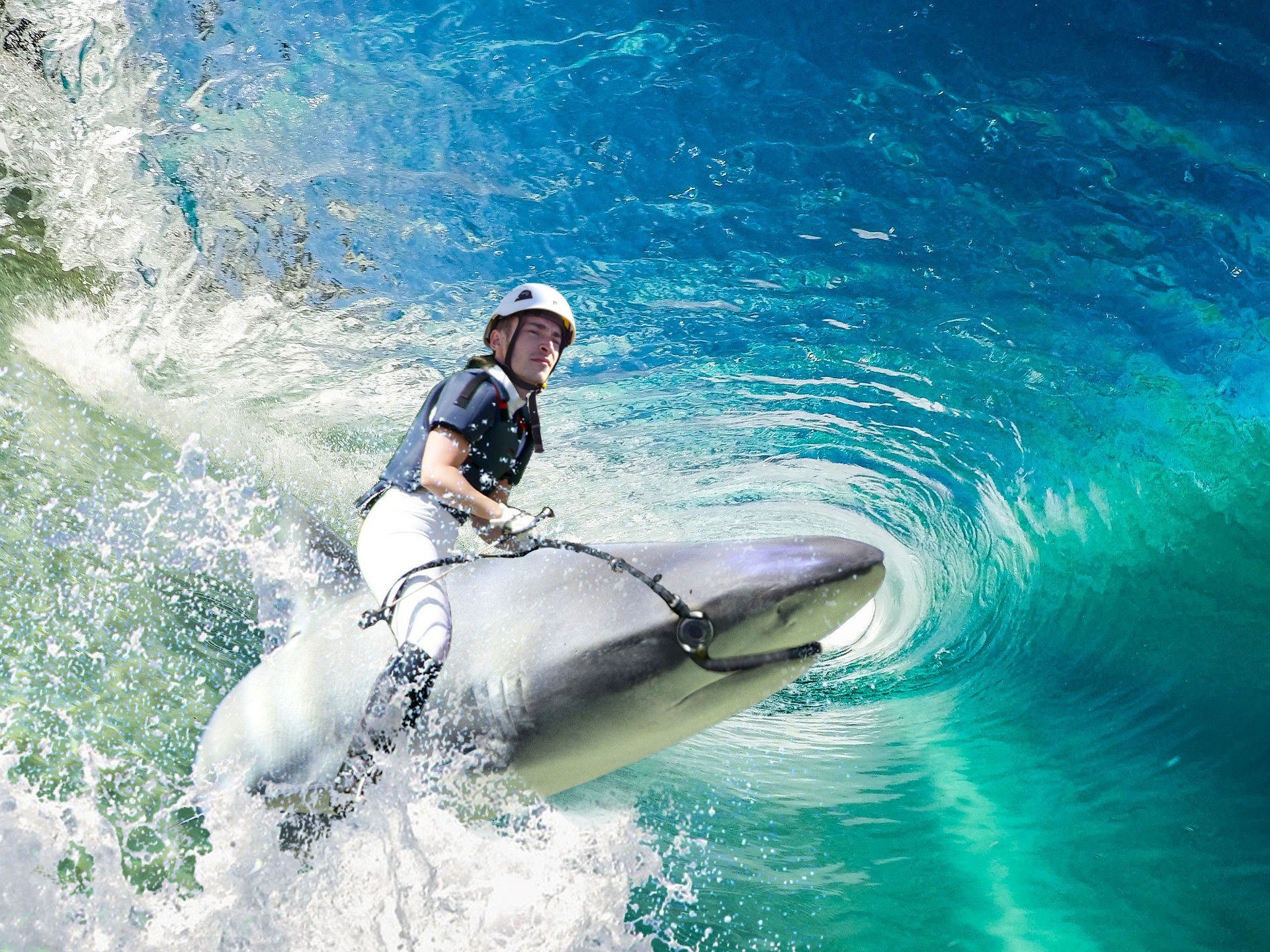 Shark Wave Ocean free image download