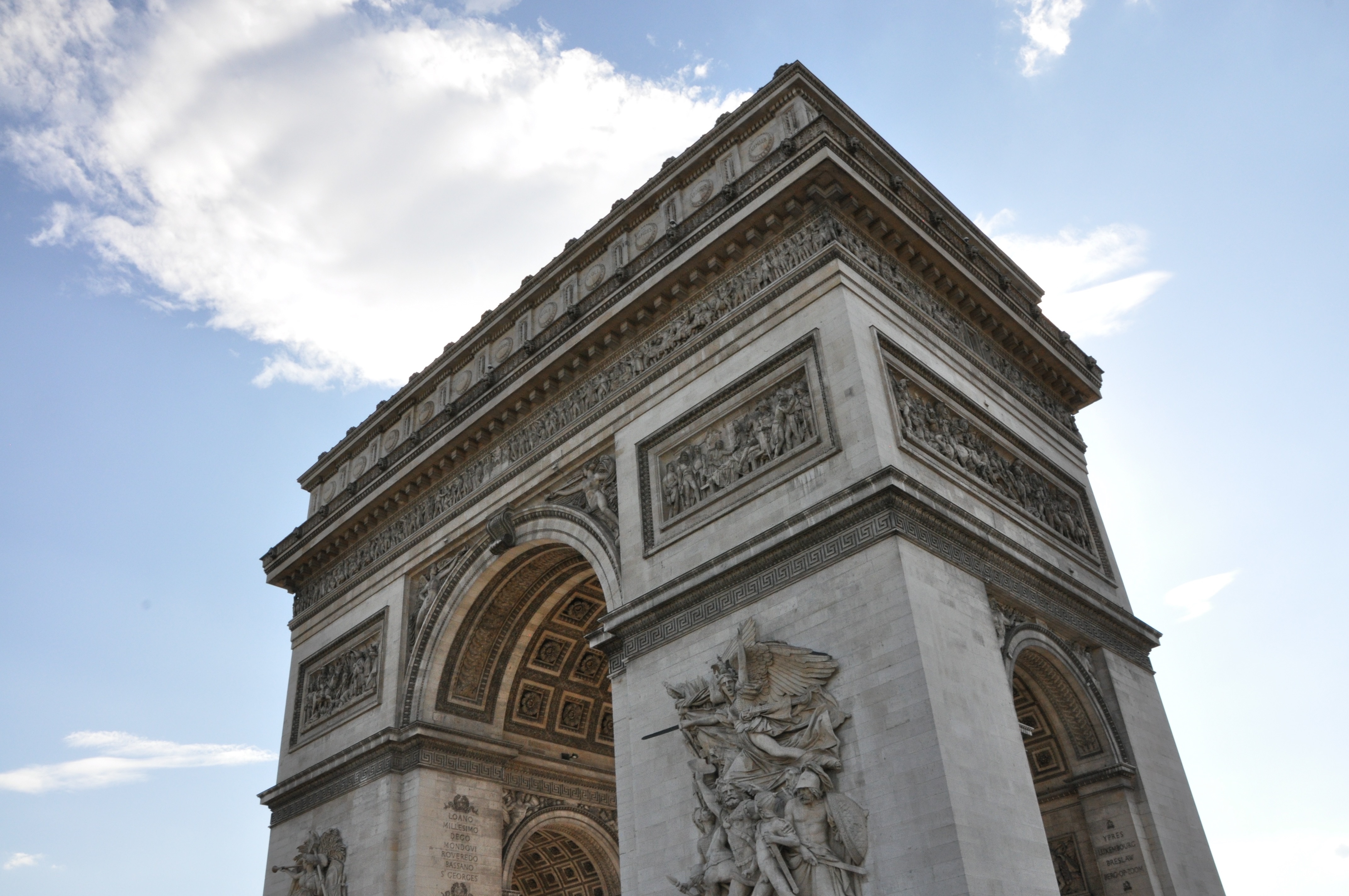 Stone arch monument in Paris, France free image download
