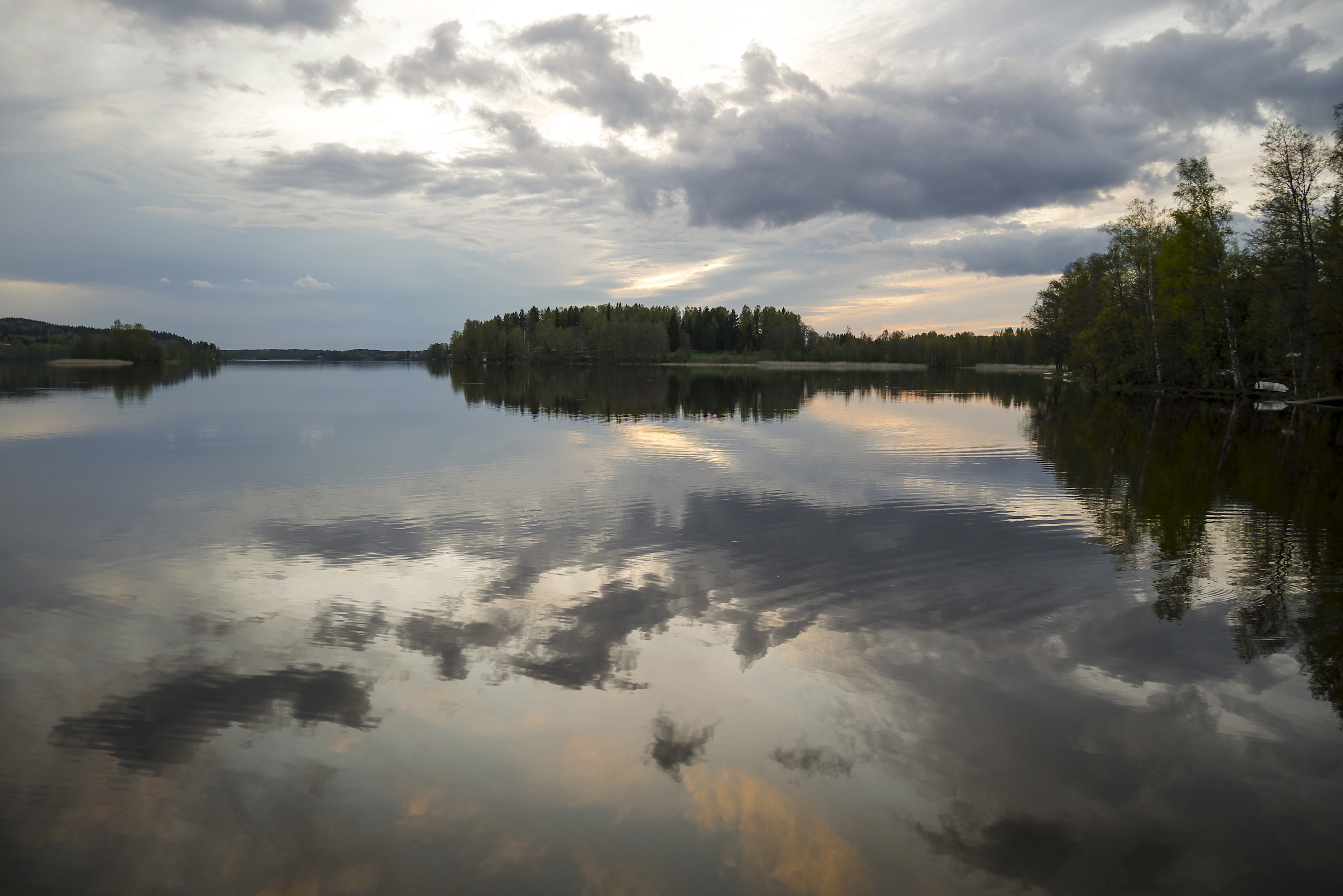 Summer Night Lake Landscape free image download