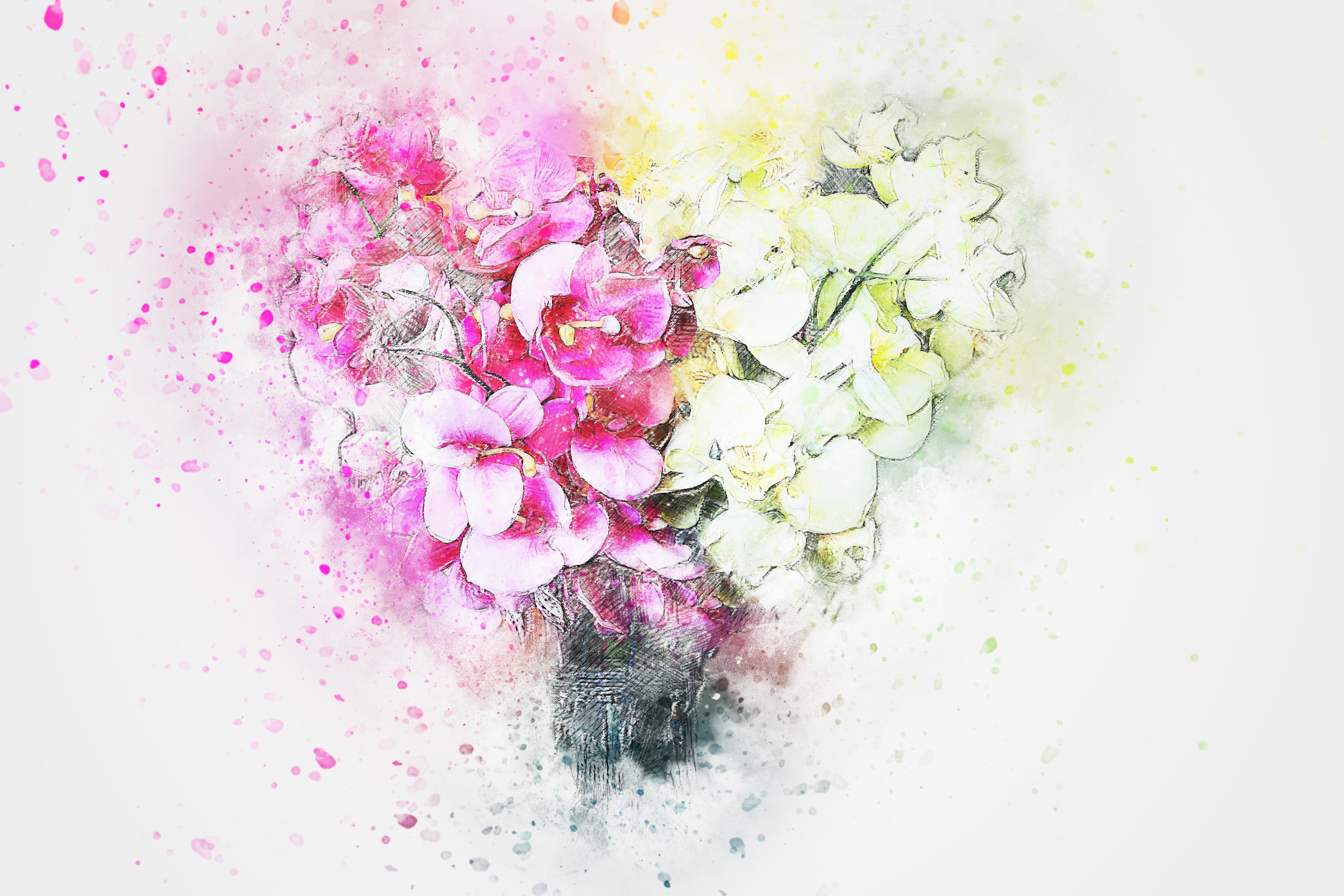 Flowers bouquet art abstract free image download