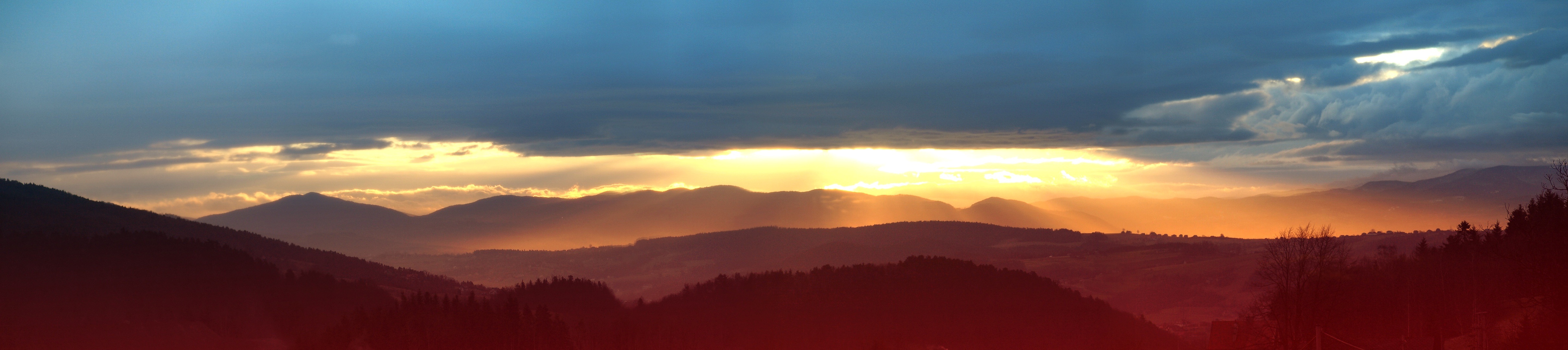 Panoramic Sunrise Mountains free image download