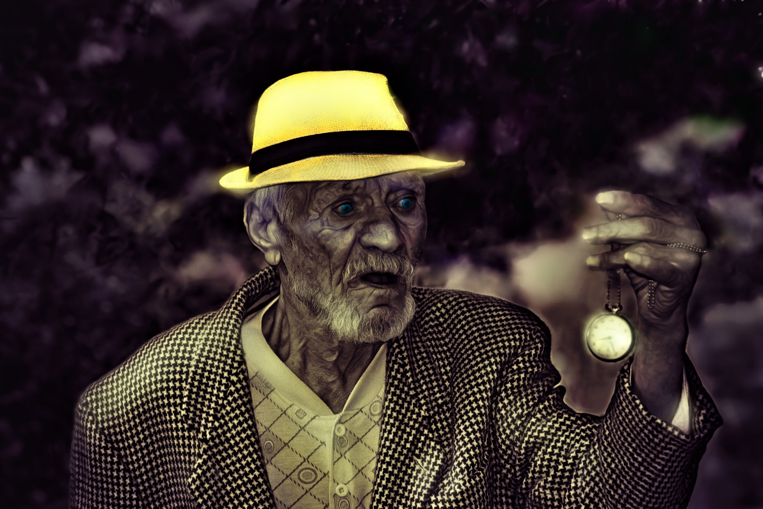 Old Man yellow hat free image download