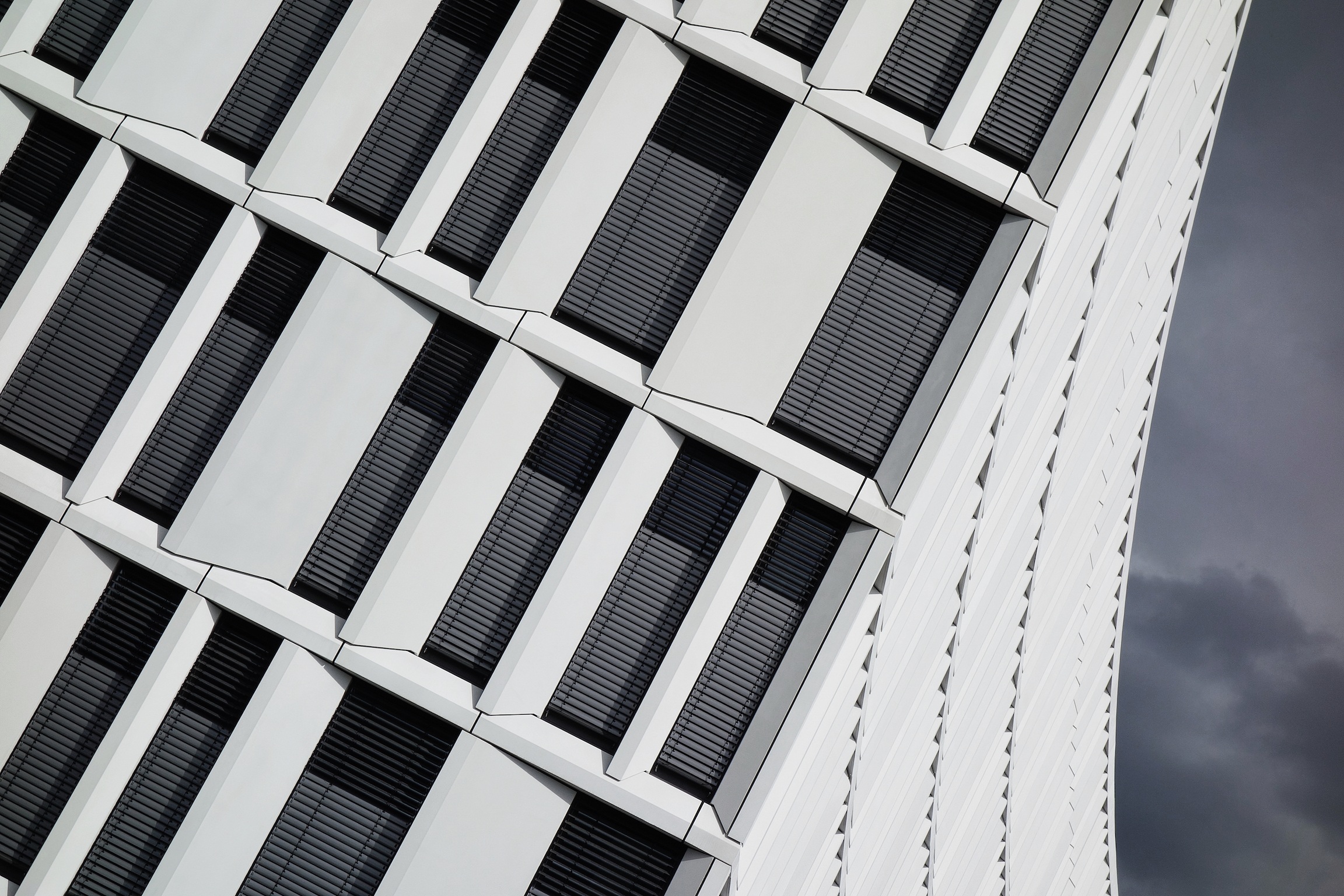 Monochrome, windows in a modern building free image download
