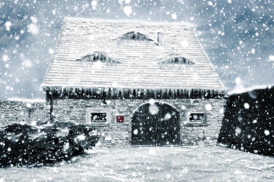 Winter snow house art design free image download