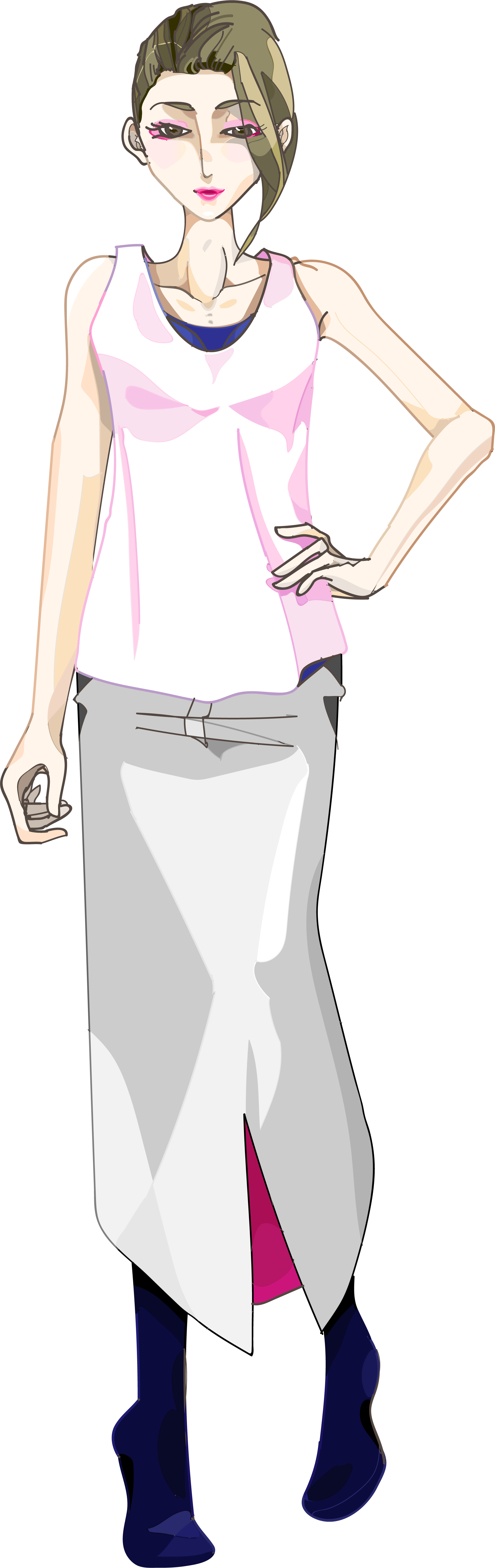 Charming lady drawing free image download