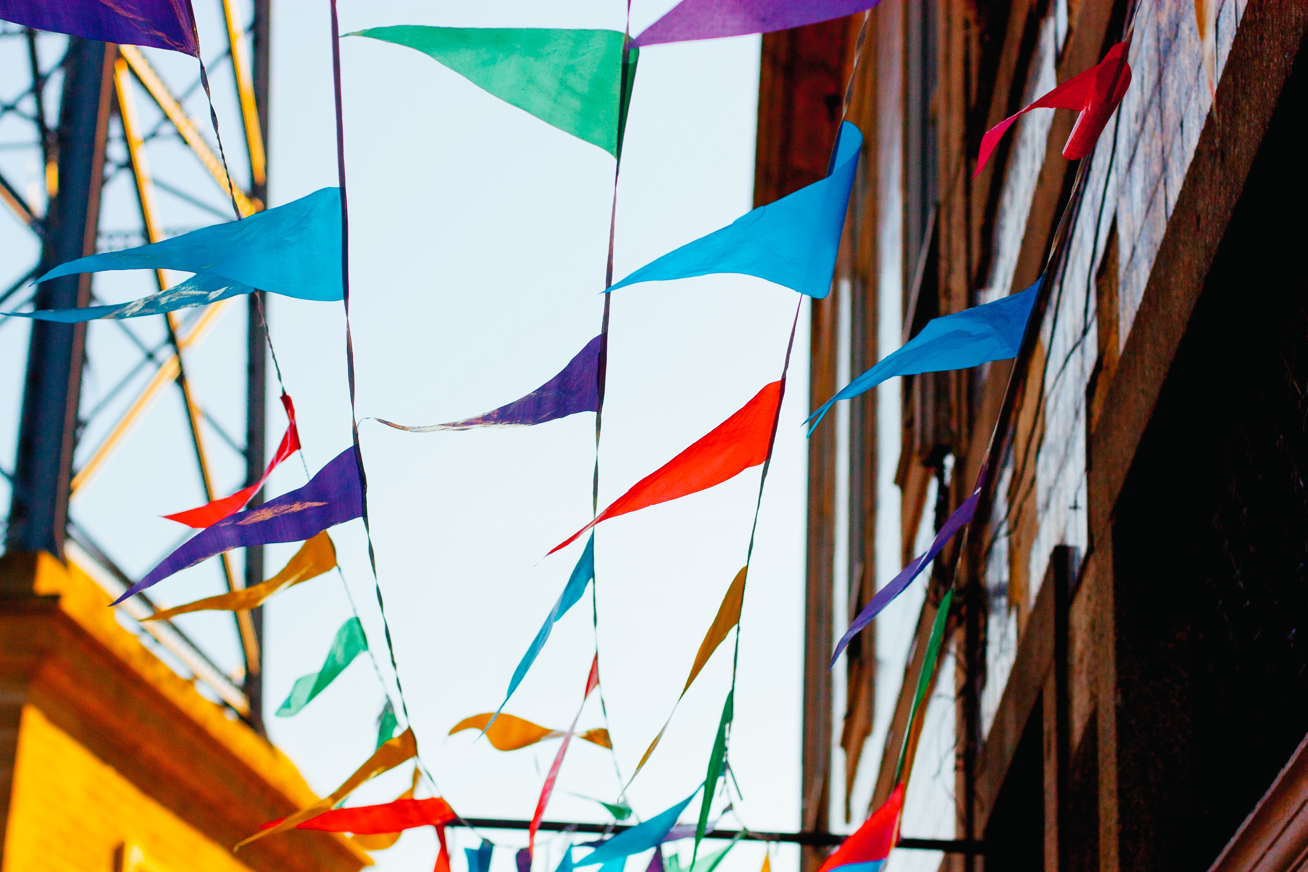 Festival Colorful Flaglets Building free image download