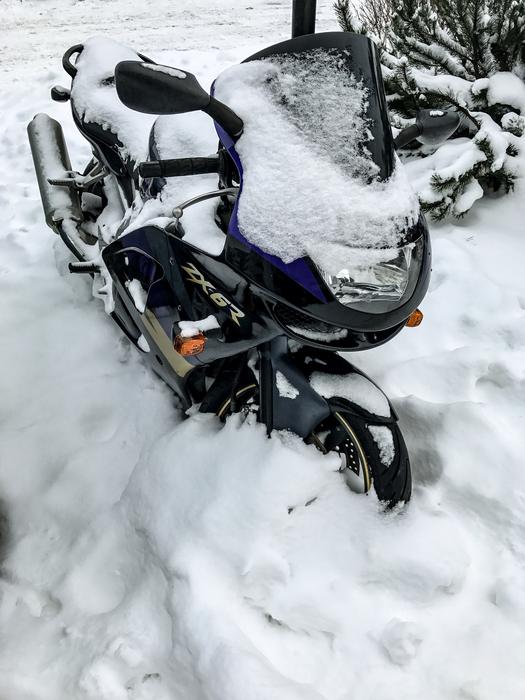 Motorcycle Snow Snowdrifts free image download