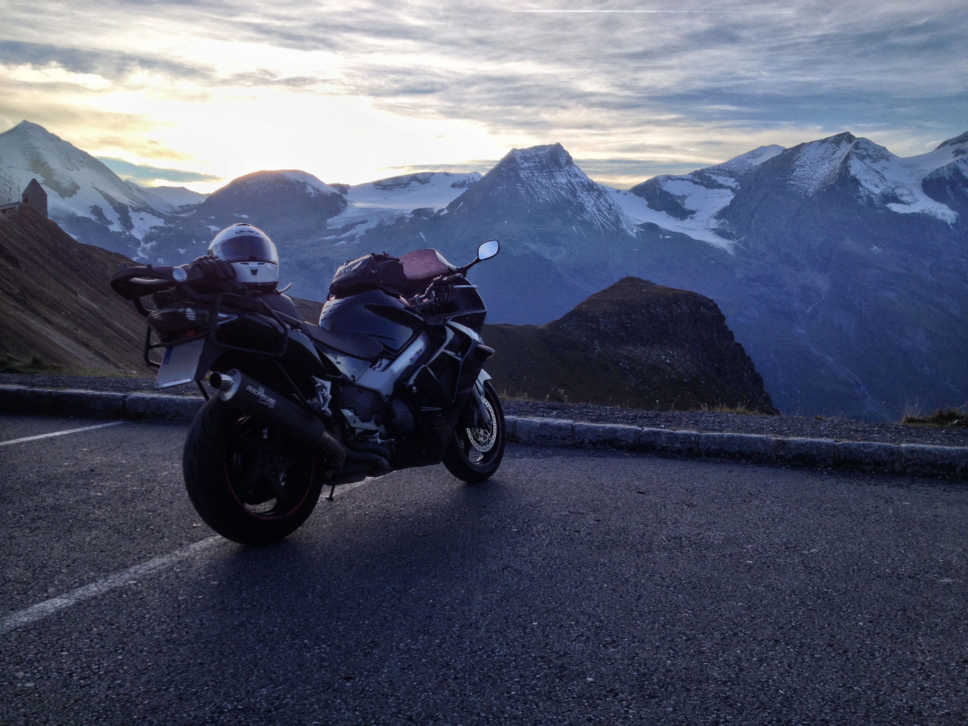 Grossglockner Motorcycle Sunset free image download