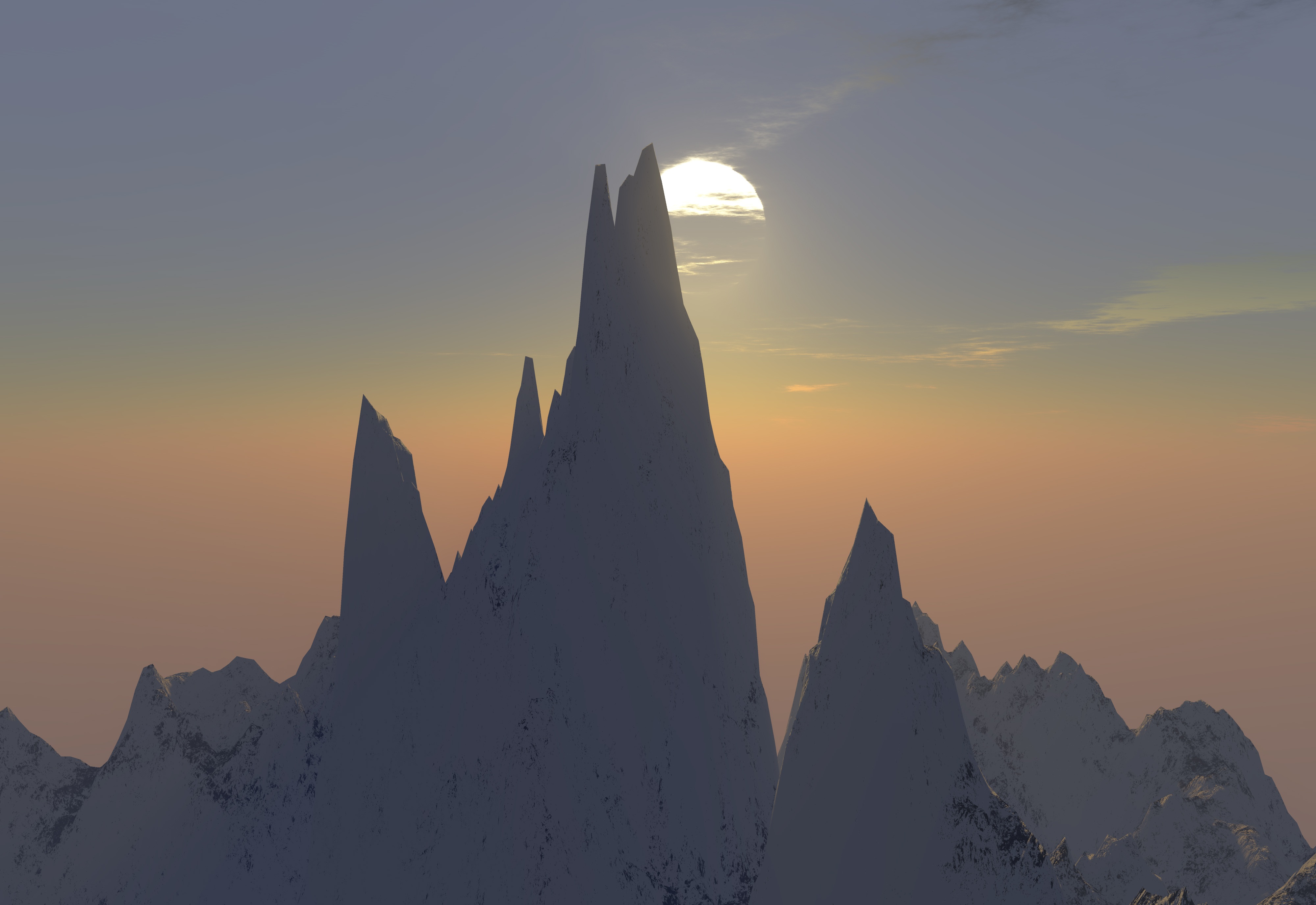 Peak Mountain Sunset High free image download