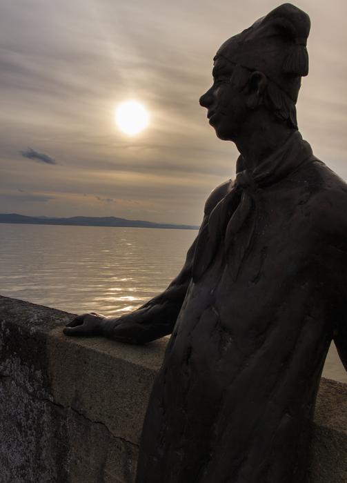 Sunset Statue Lake Constance free image download