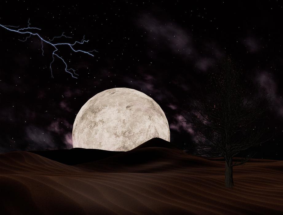 Landscape Moon Storm Full free image download