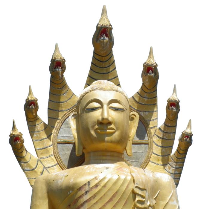Golden Buddha with bird heads free image download