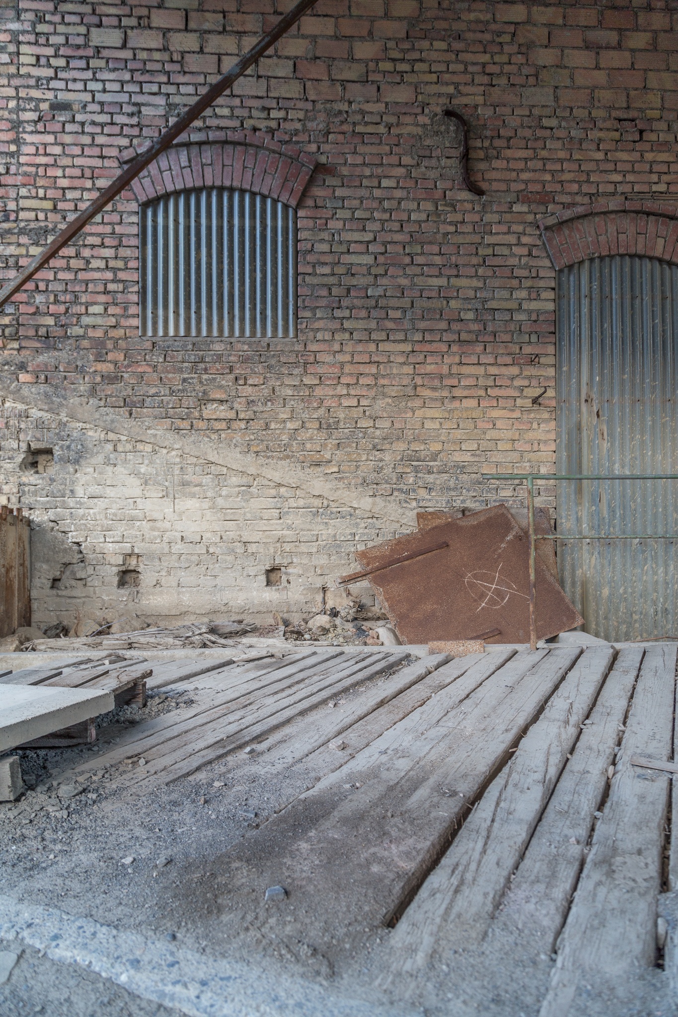 Old, brick factory building with the wooden details free image download