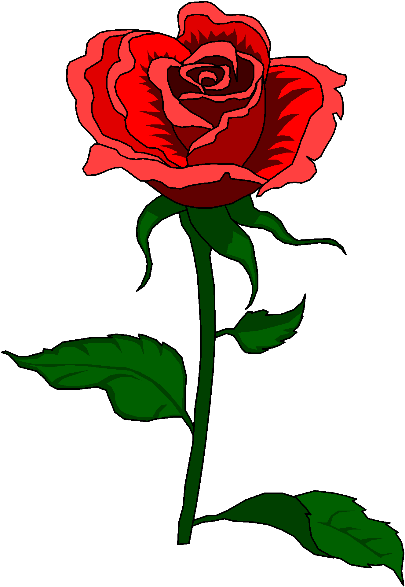 Rose vintage clip art red design free image download
