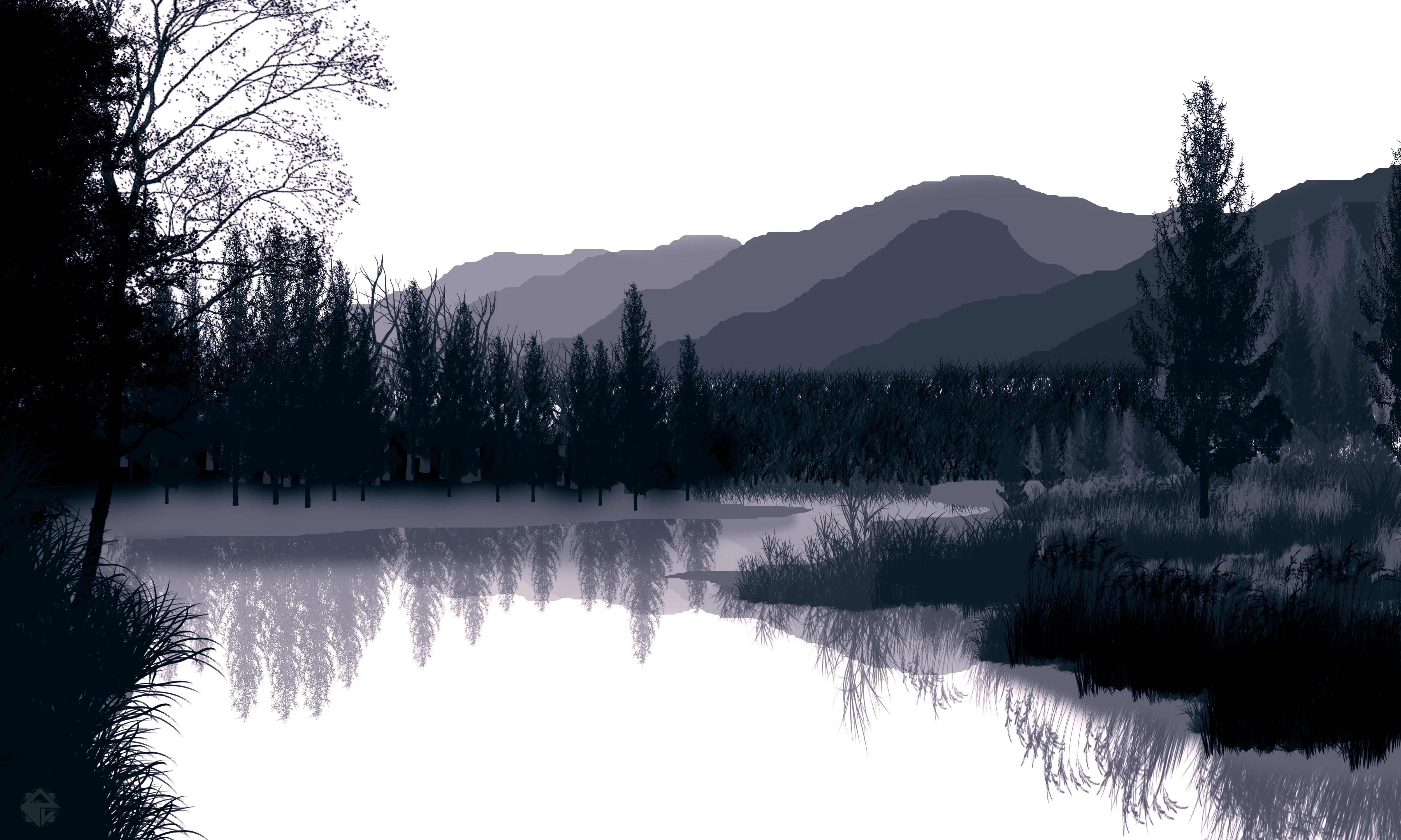Summer landscape grass forest park free image download