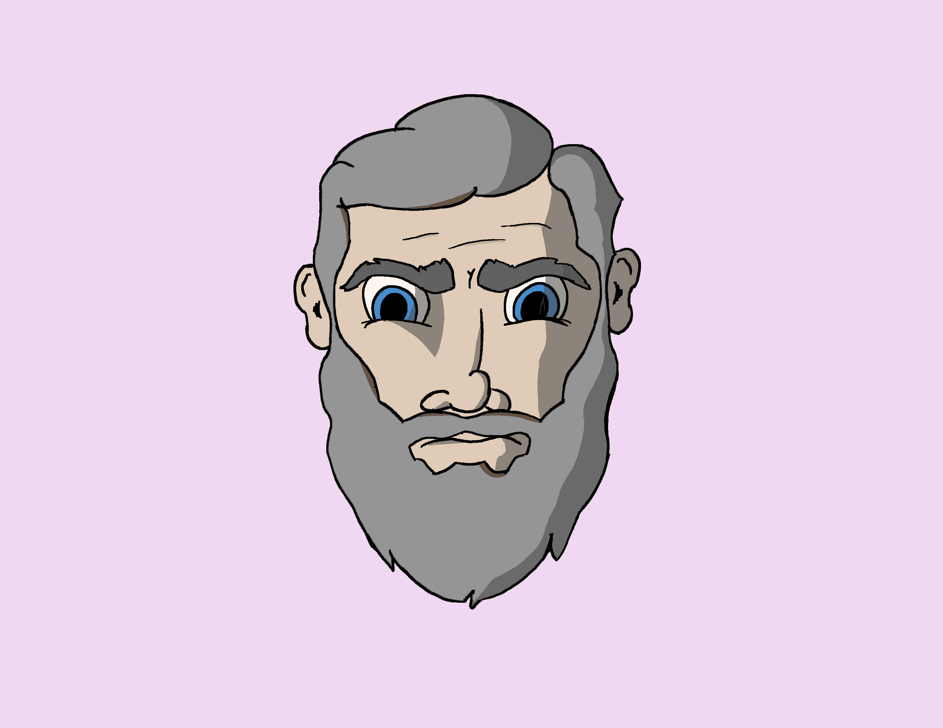 Cartoon grey old man free image download