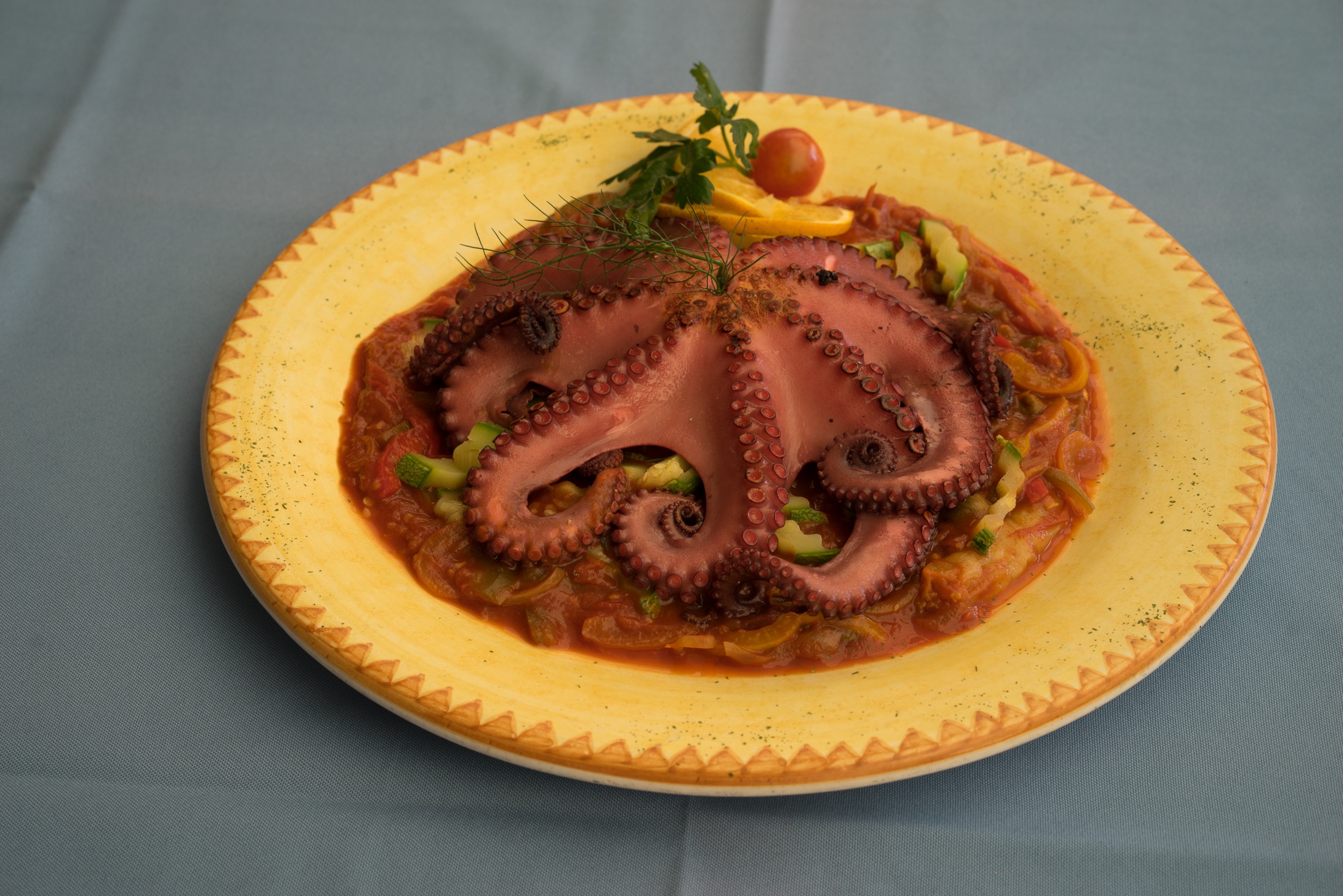 Boiled octopus with vegetables free image download