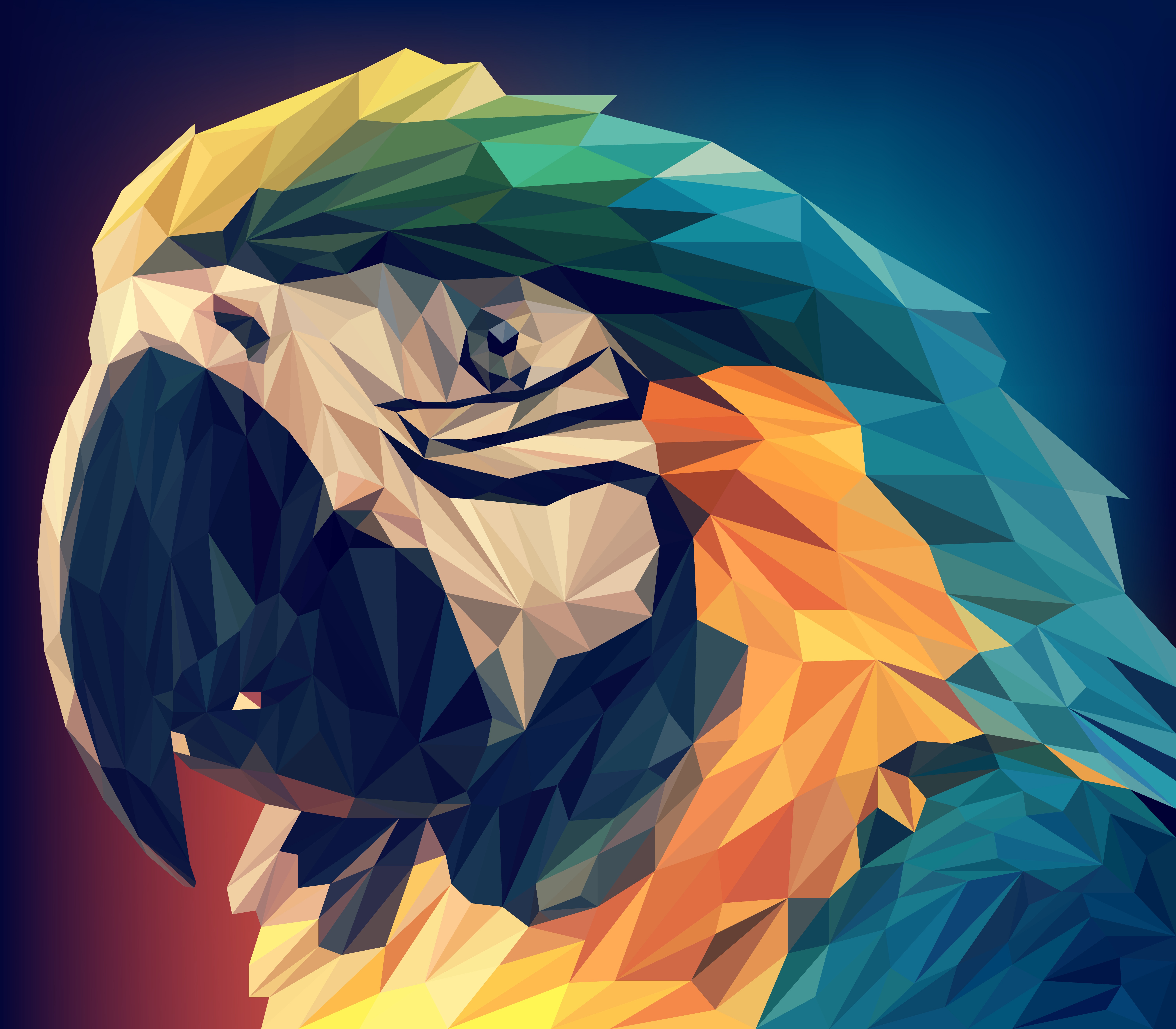 Low poly animal vector art polygon free image download