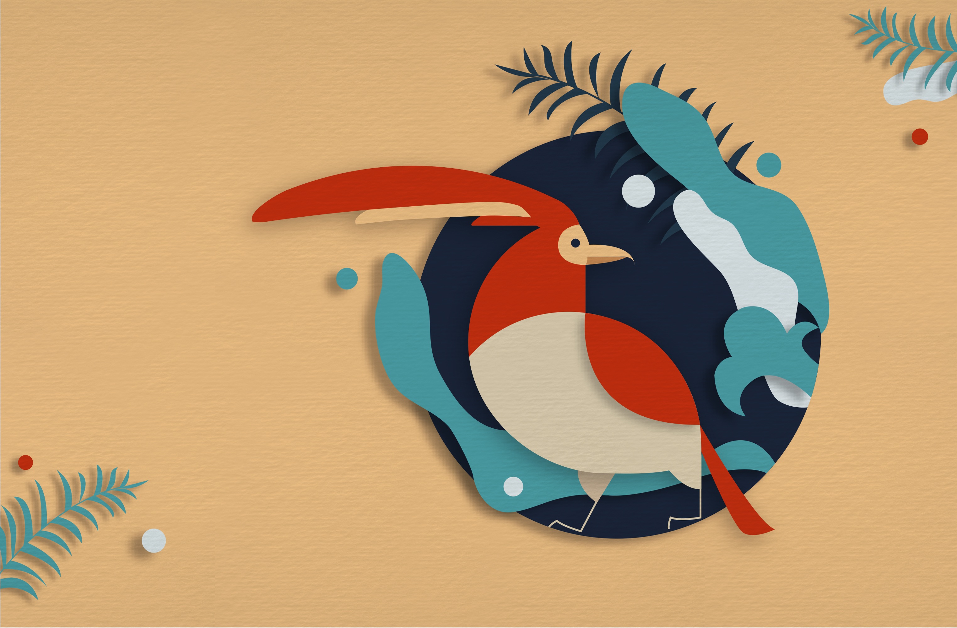 Bird cut paper exotic nature free image download