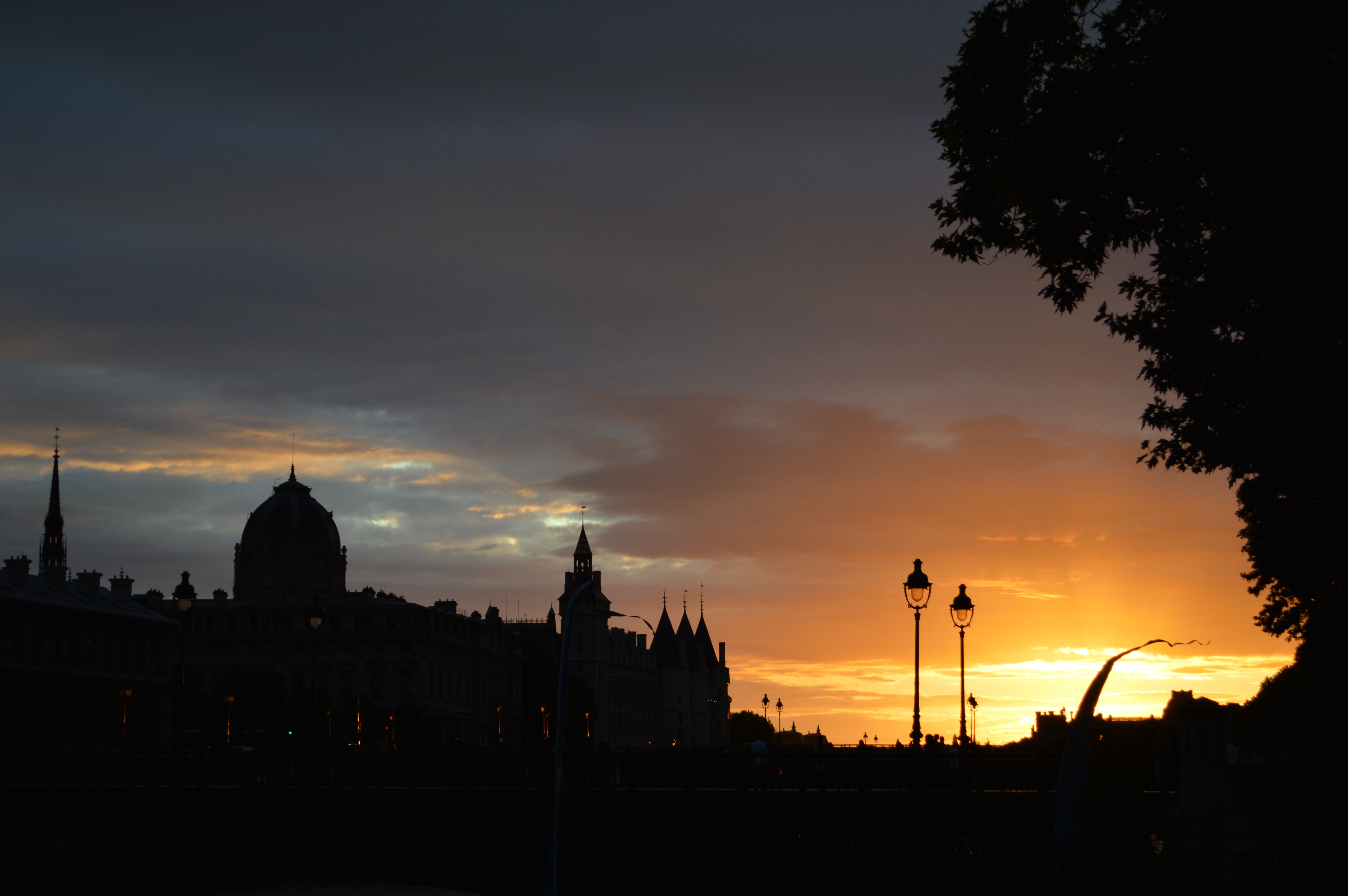 Paris Backlight Sunset free image download