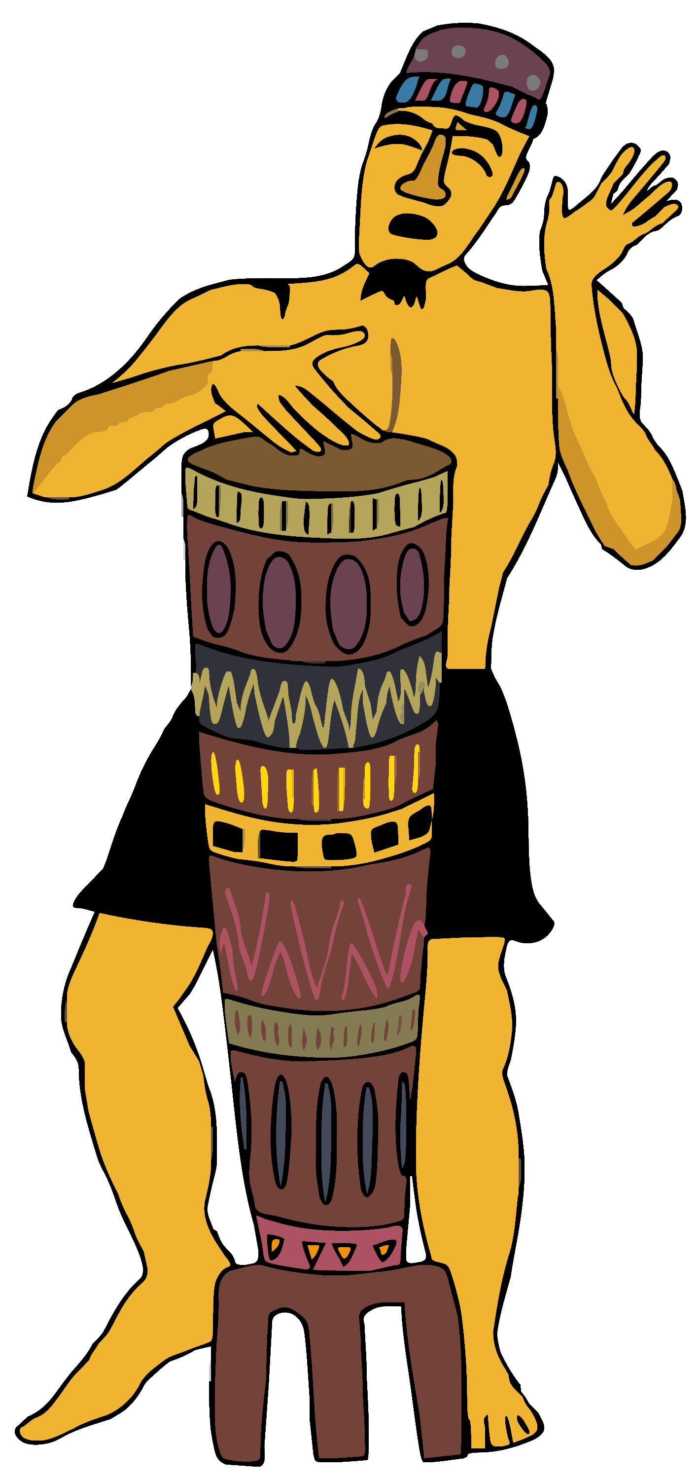 African drummer drawing free image download