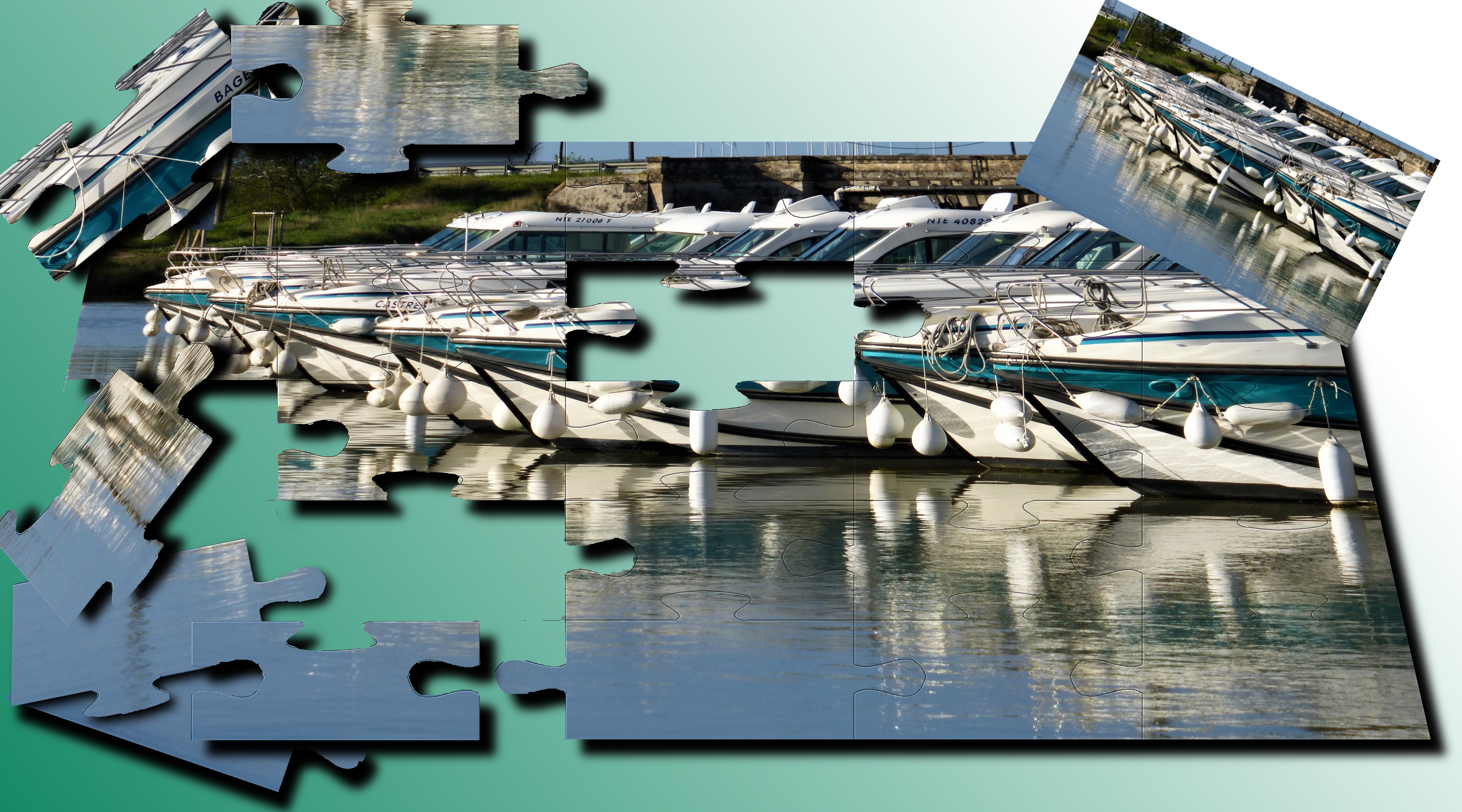 Puzzle Channel Boats Body Of free image download