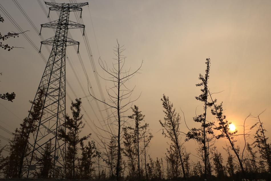 Twilight Wire Tower Shadow free image download