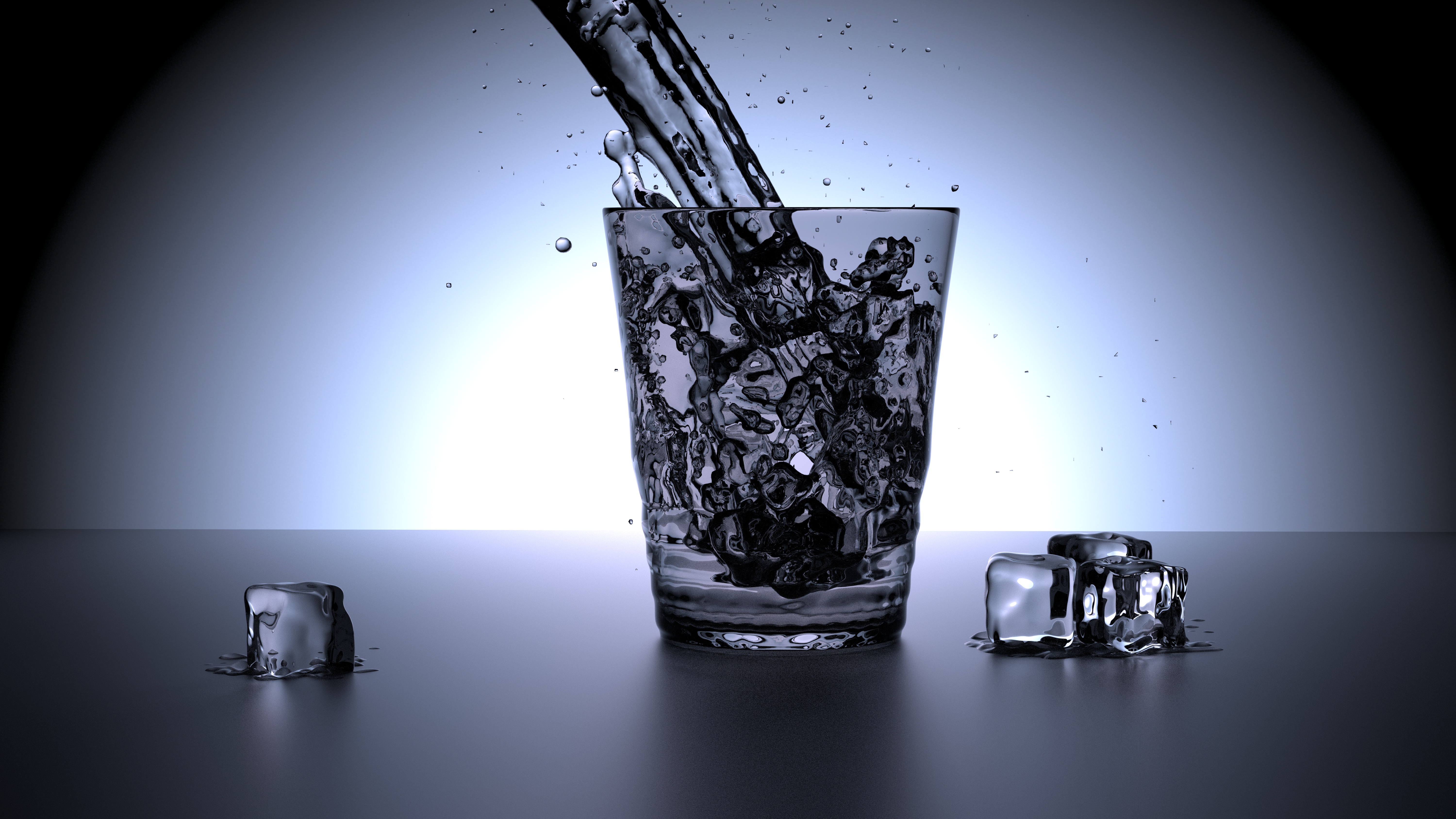Cold glass of ice water free image download